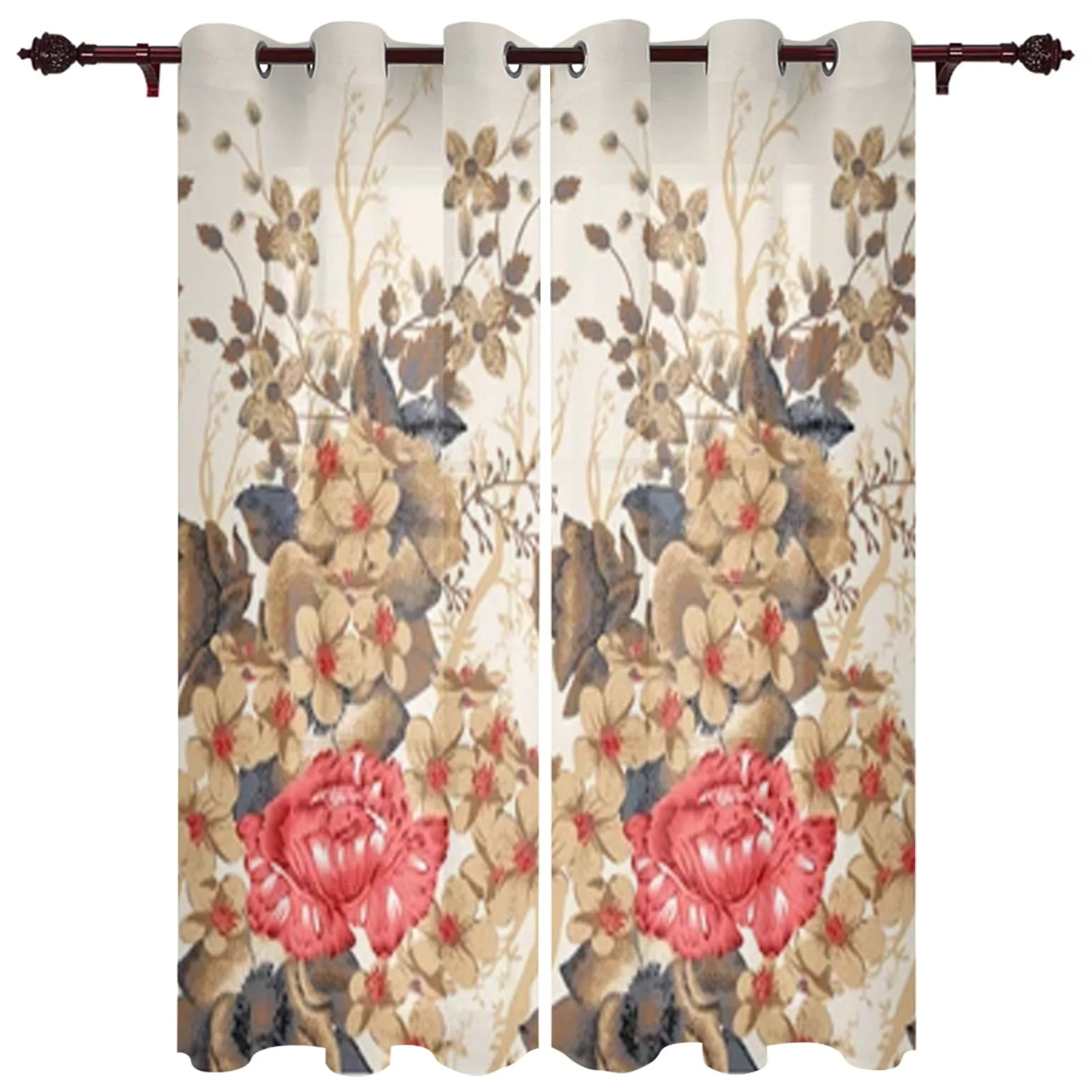 Colorful Watercolor Flower Window Curtains For Living Room Luxury ...