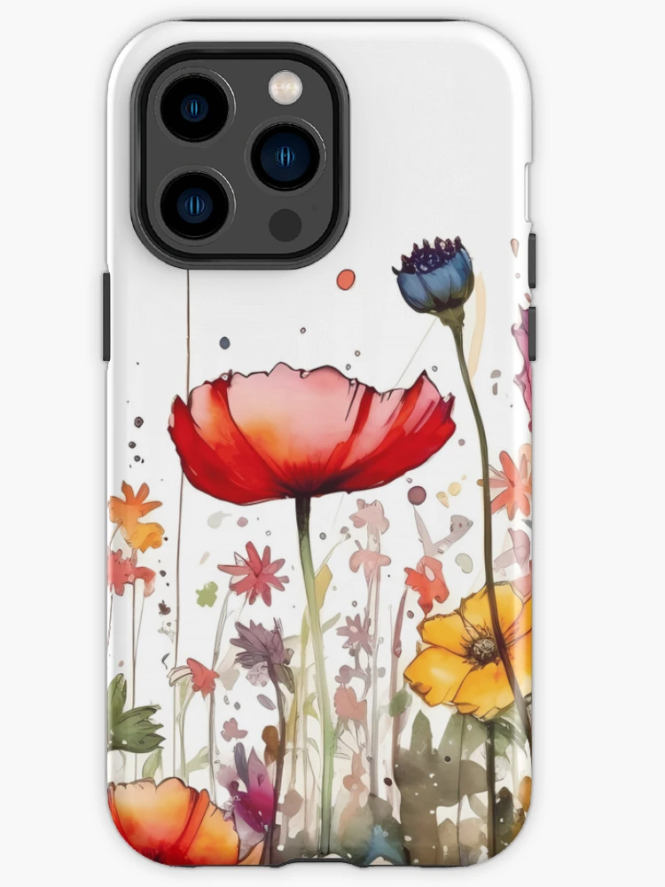 Colorful Watercolor Flowers Pattern iPhone Case with iPhone 11 to 16 Pro Max - Walmart.com