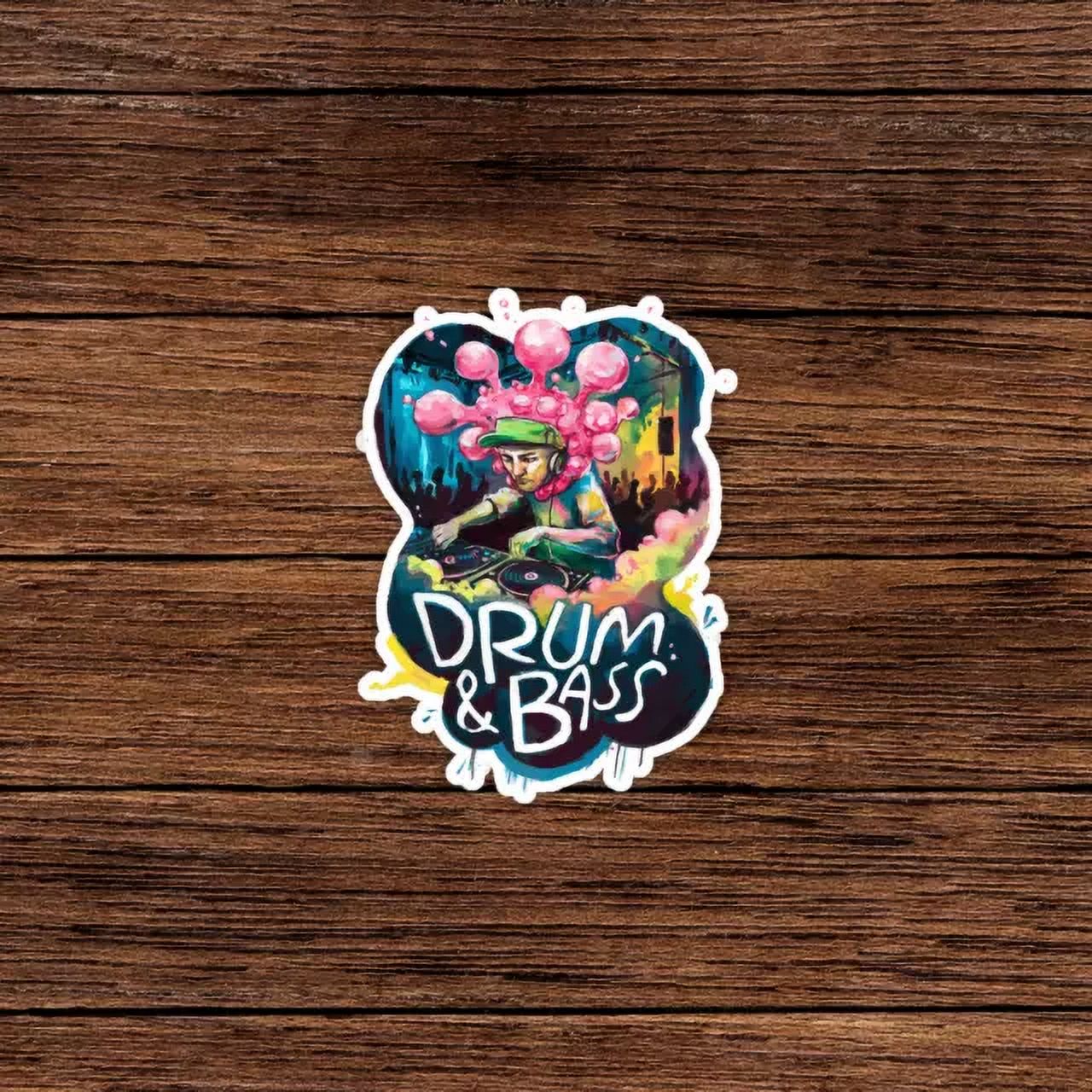 Colorful Watercolor Sticker: Dj Mixing Beats With Bright Pink ...