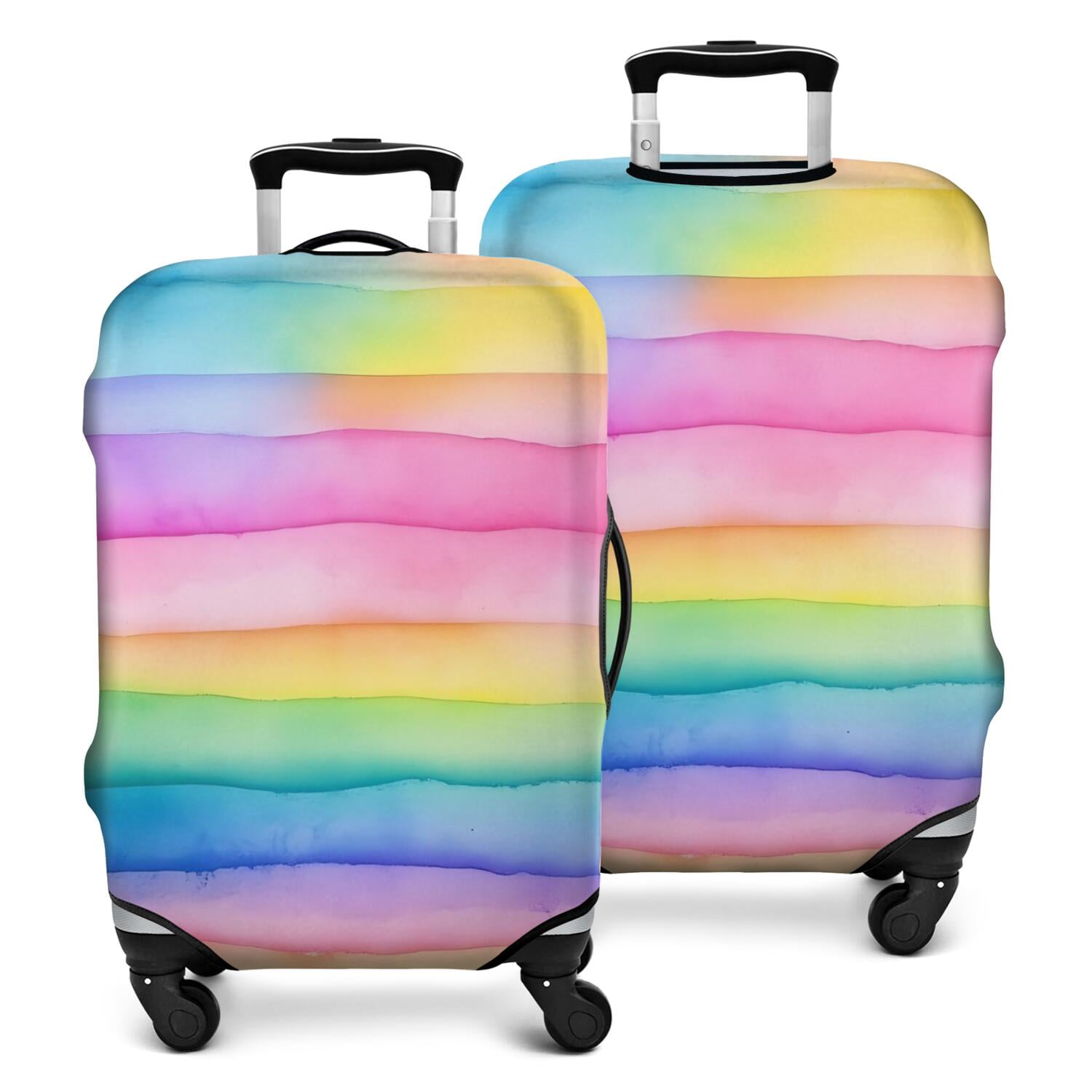 Colorful Watercolor Stripe Pattern Luggage Cover Fashion Suitcase Cover ...