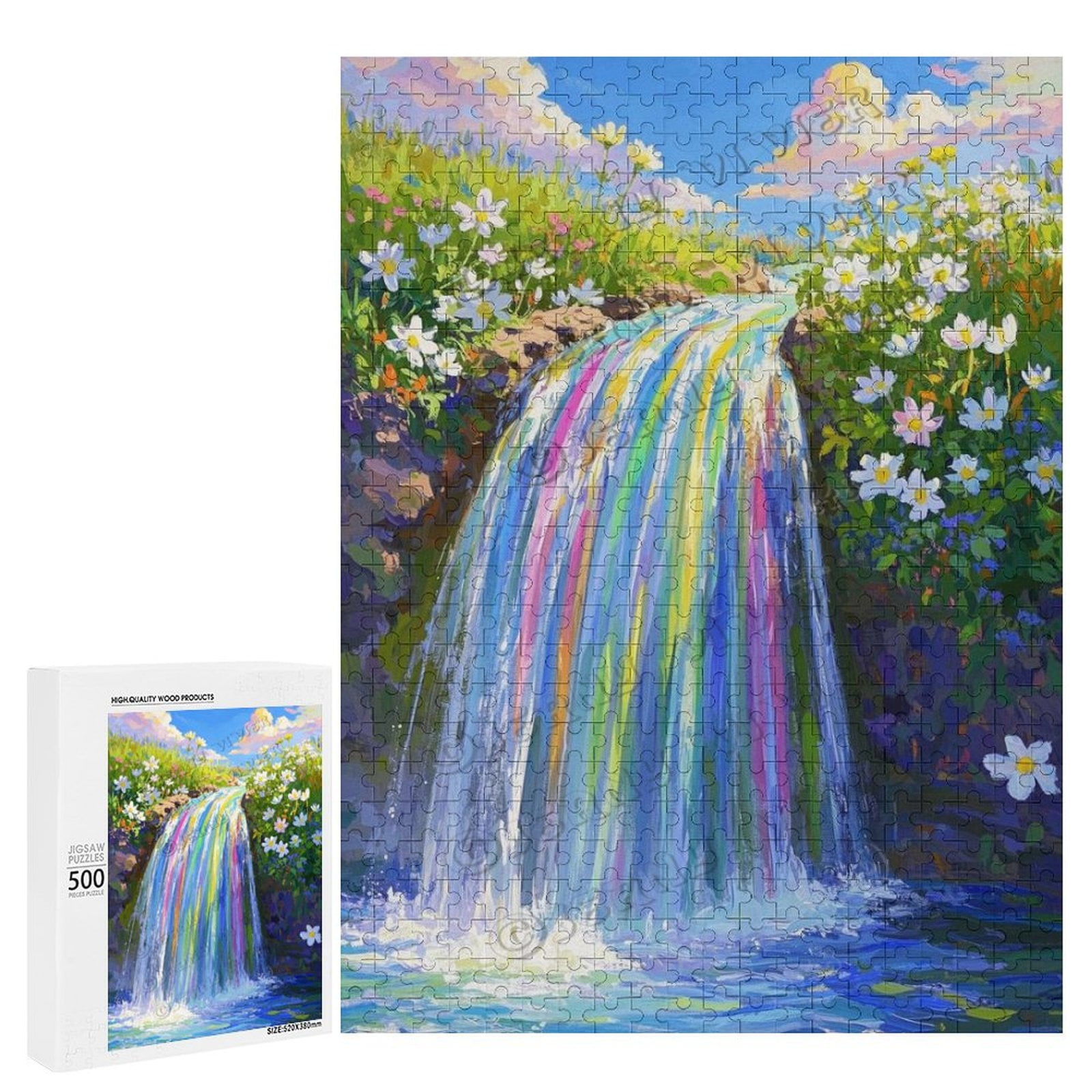 Colorful Waterfall 500 Piece Jigsaw – Relaxing and Mindful Activity ...