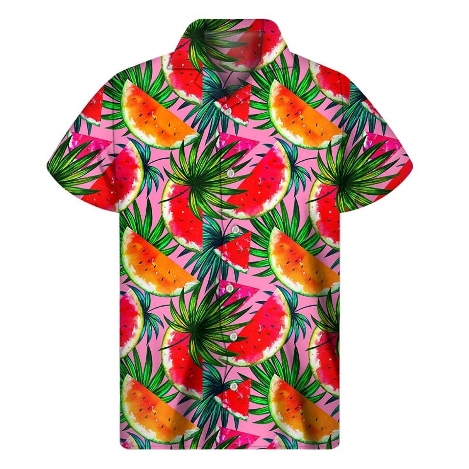 Colorful Watermelon Graphic Hawaiian Shirt Summer Tops Short Sleeves 3d ...