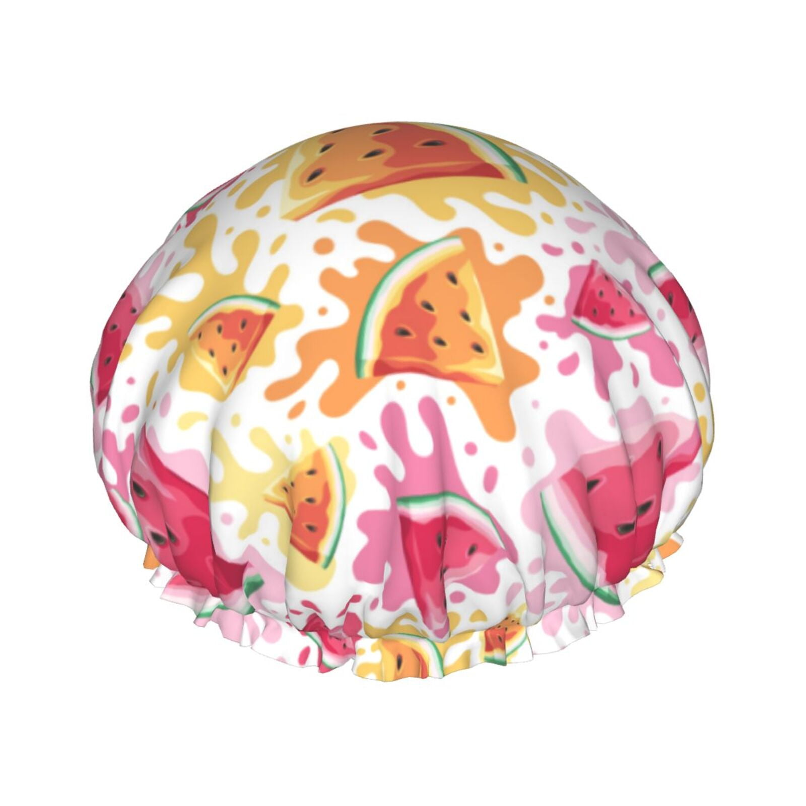 Colorful Watermelon Shower Cap, Reusable Bath Hair Hat for all Hair ...