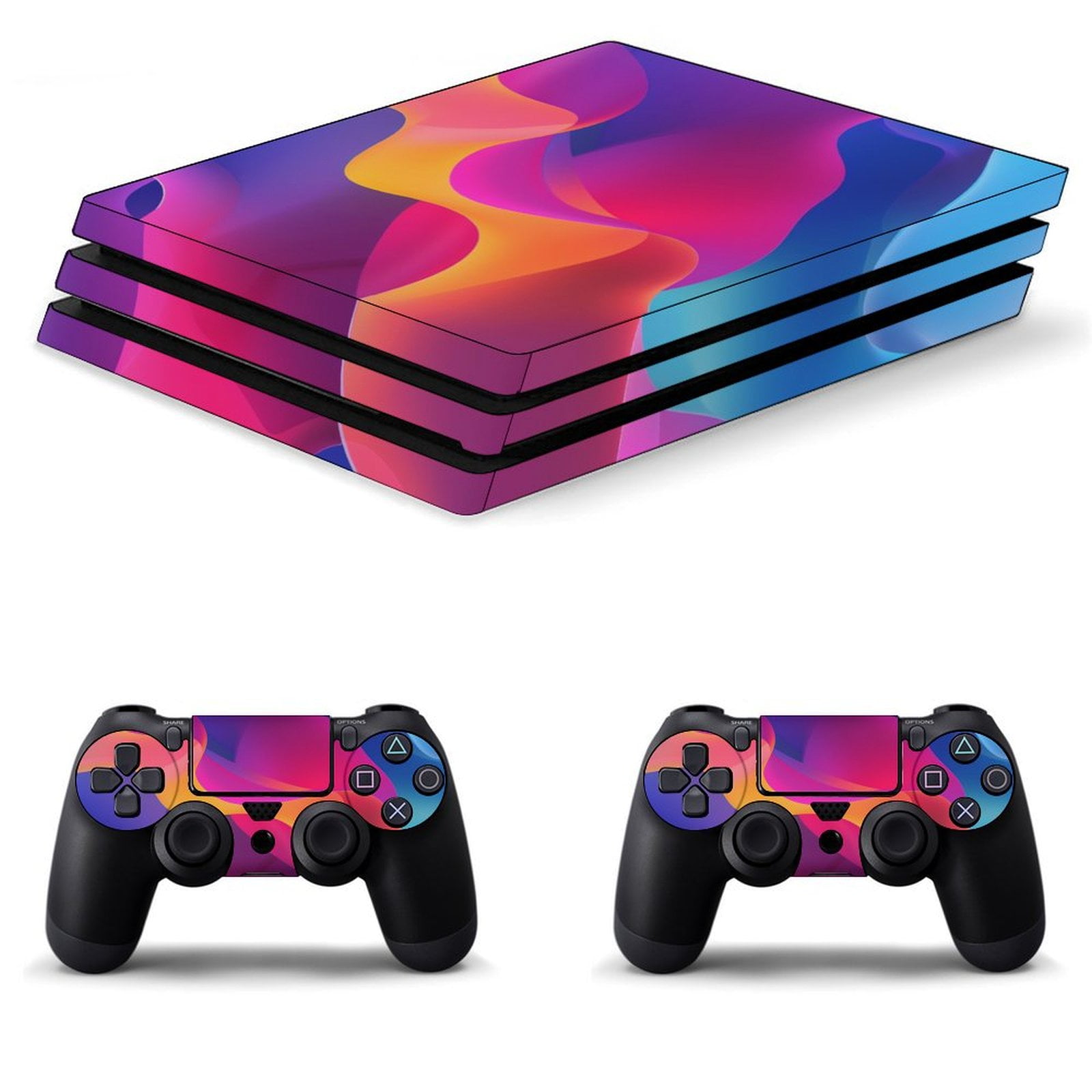 Colorful Wave Gradient PS4/PS4 Pro/PS4 Slim Skin Sticker For Console ...
