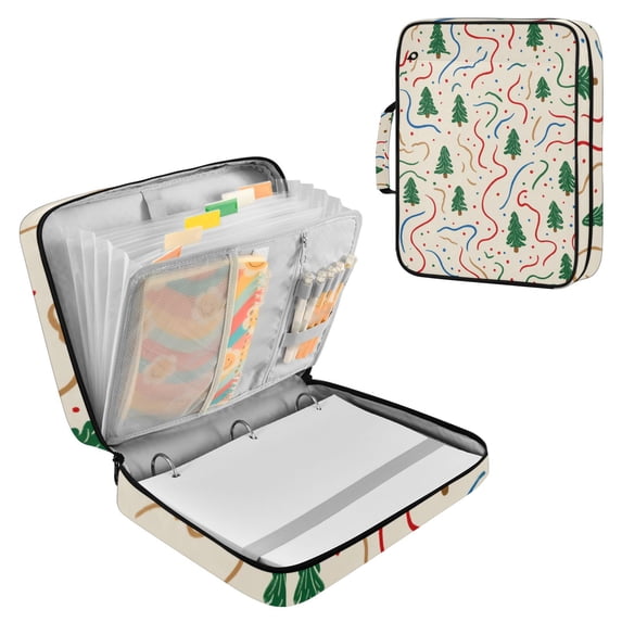 Colorful Wave Lines Dots Christmas Tree Accordion File Organizer ...