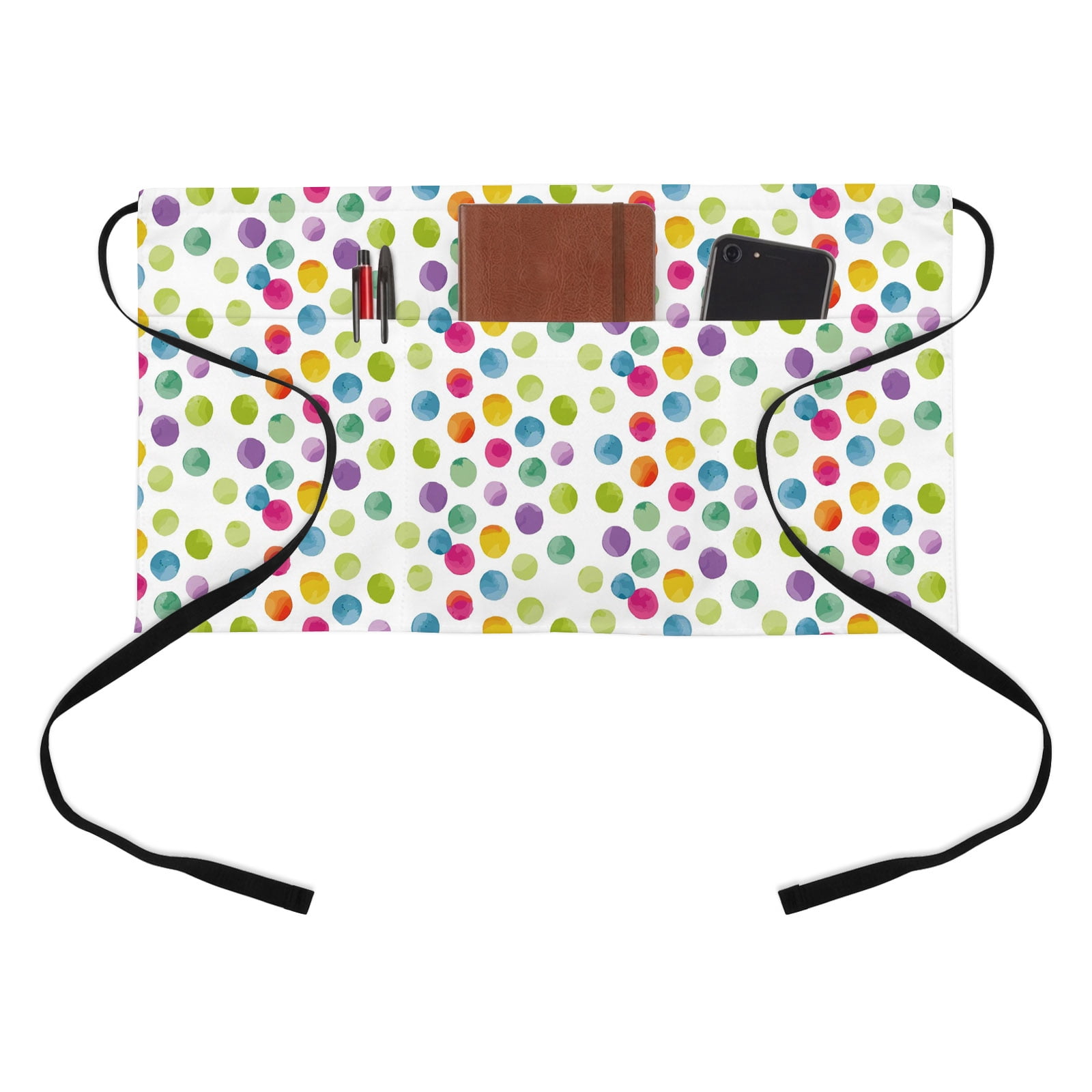 Colorful Wavepoints Half Waist Apron Modern Abstract Watercolor Yellow ...