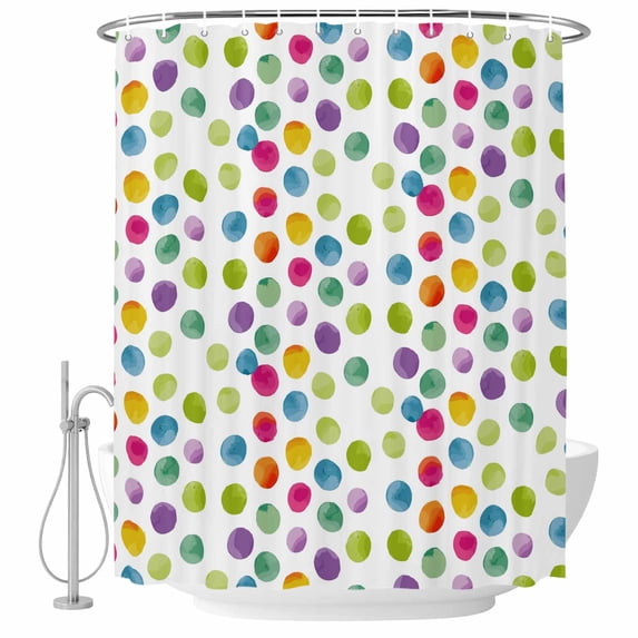 Colorful Wavepoints Shower Curtain for Bathroom, Modern Abstract ...
