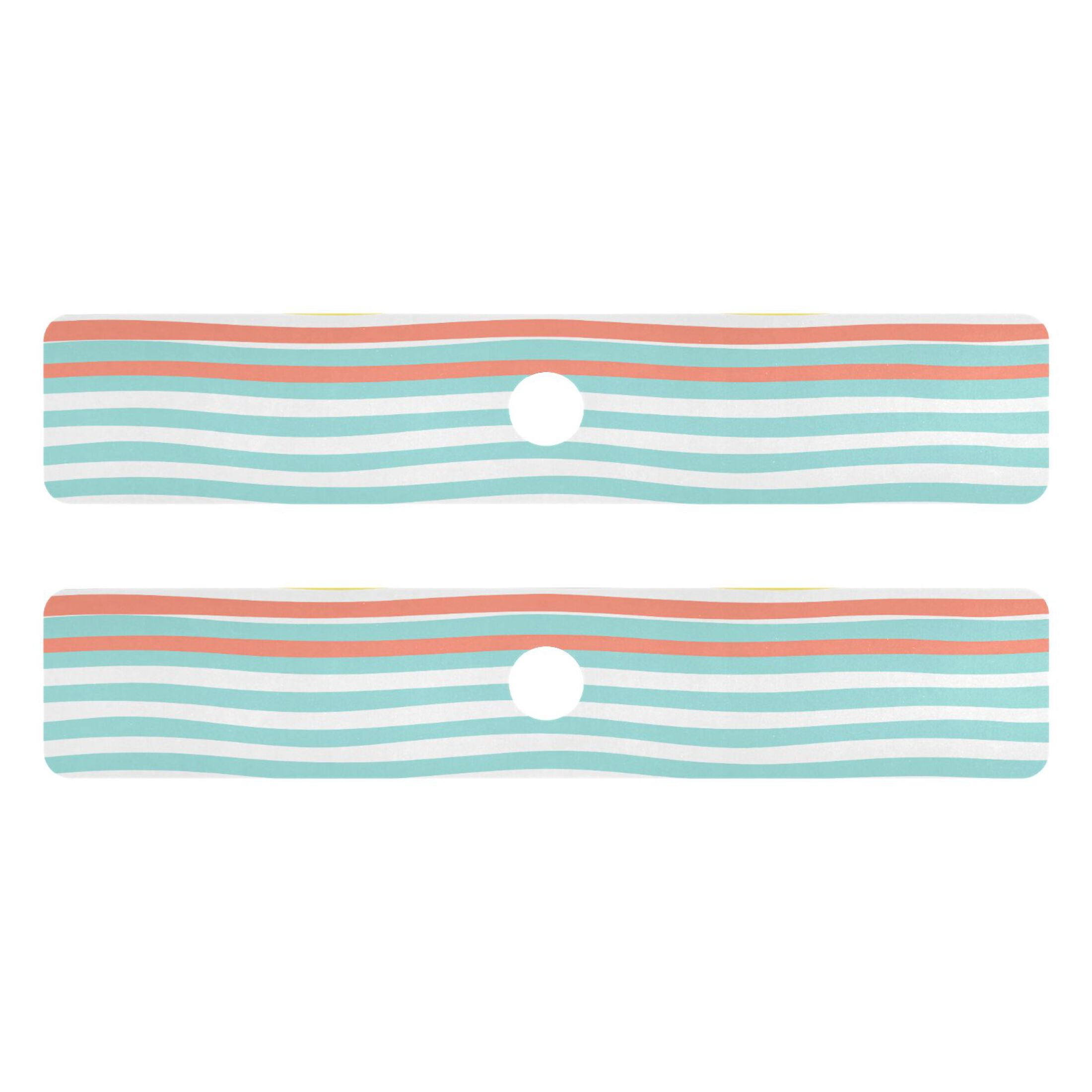 Colorful Wavy Striped Pattern Extra Long Silicone Algae Sink Mat 30x5 ...