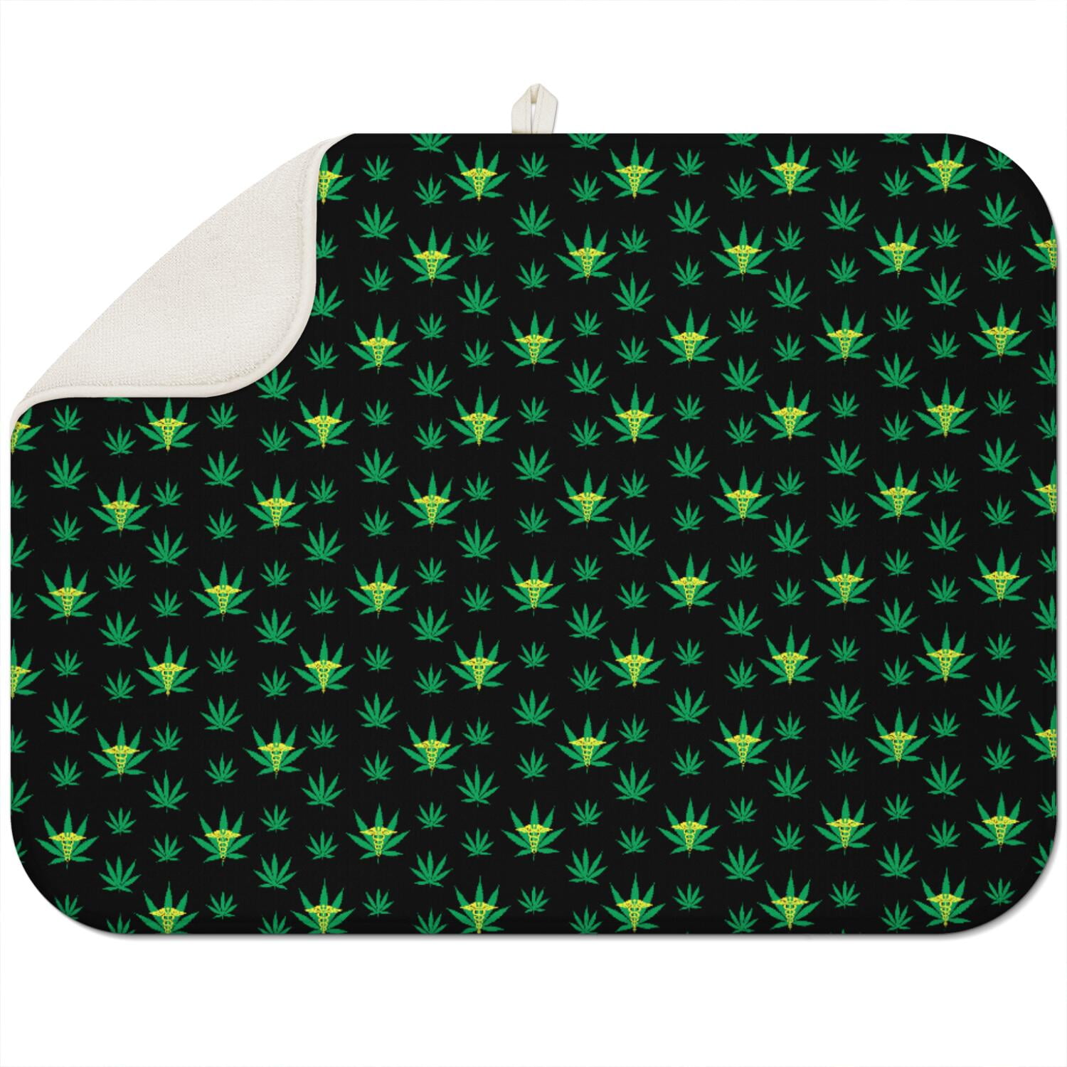 Colorful Weed Dish Drying Mat – Neon Marijuana Leaf Glow in the Dark ...