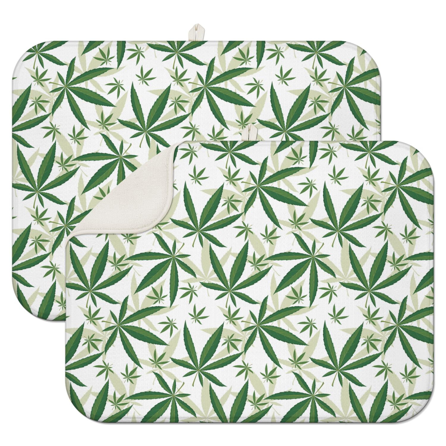 Colorful Weed Dish Drying Mat – Neon Marijuana Leaf and Glow in the ...
