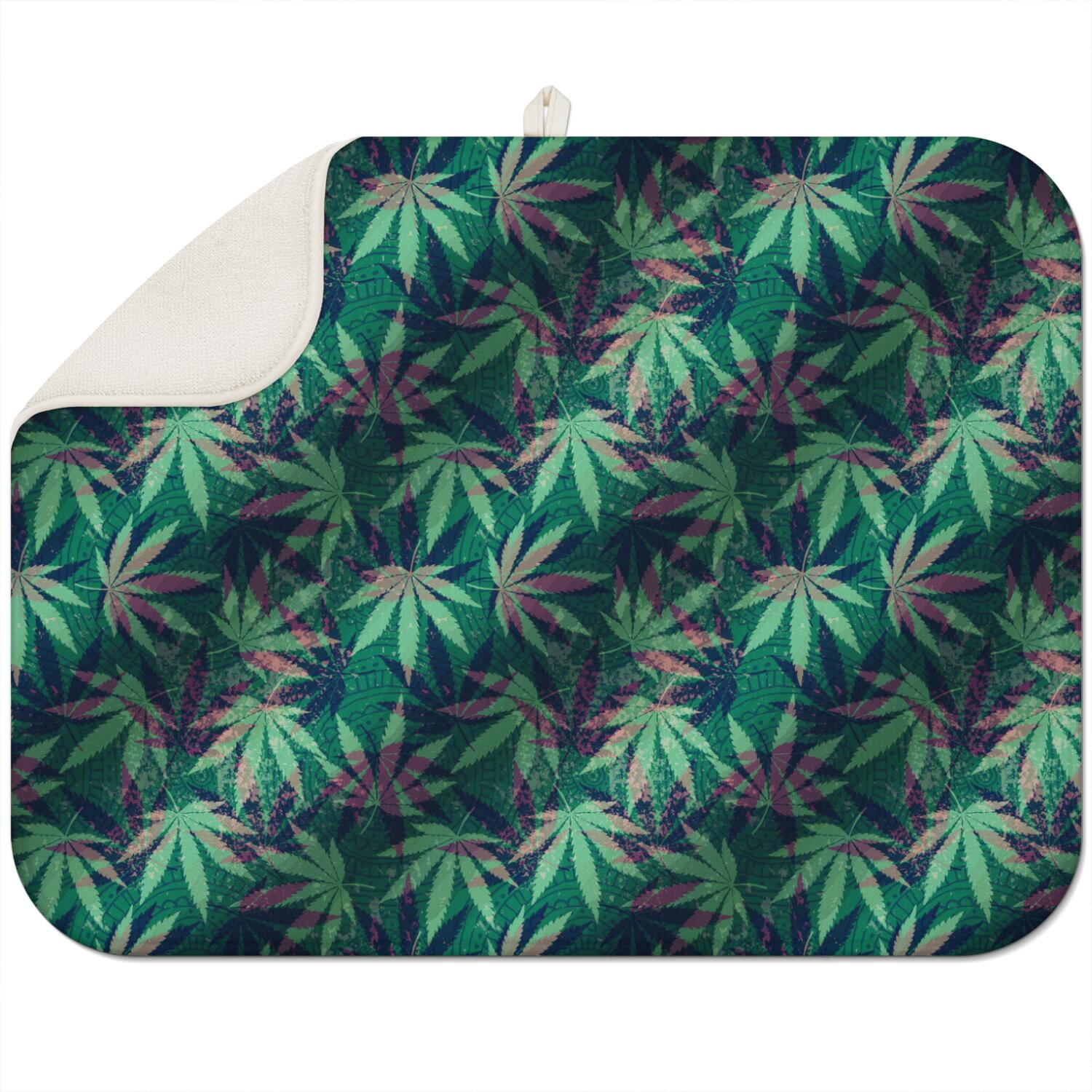 Colorful Weed Drying Mat for Dishes - Large Microfiber Absorbent Pad ...