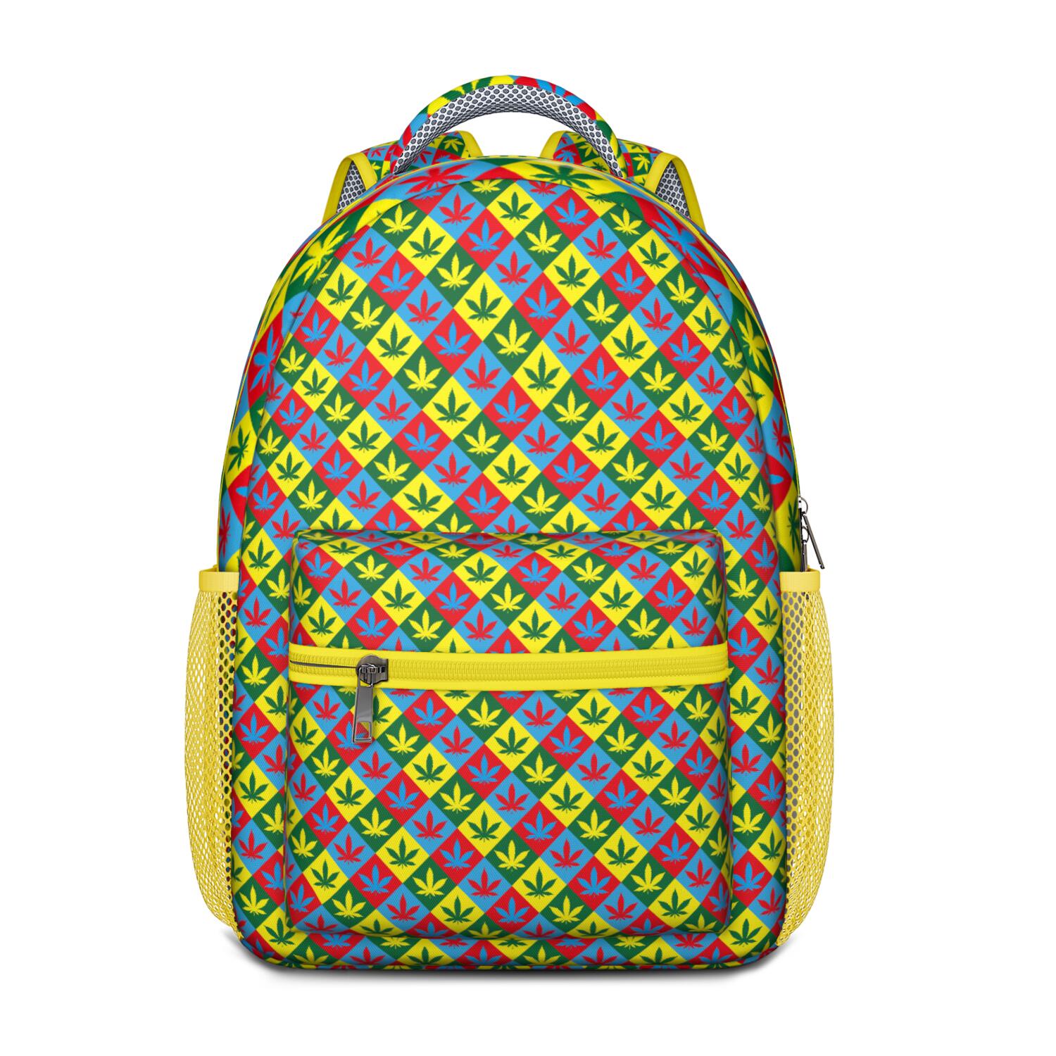 Colorful Weed Lightweight Student Backpack - Waterproof & Durable ...