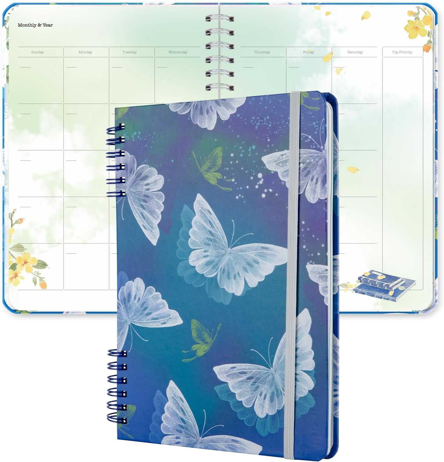 Colorful Weekly Planner without Dates, Floral Theme for Women, A5 Small ...