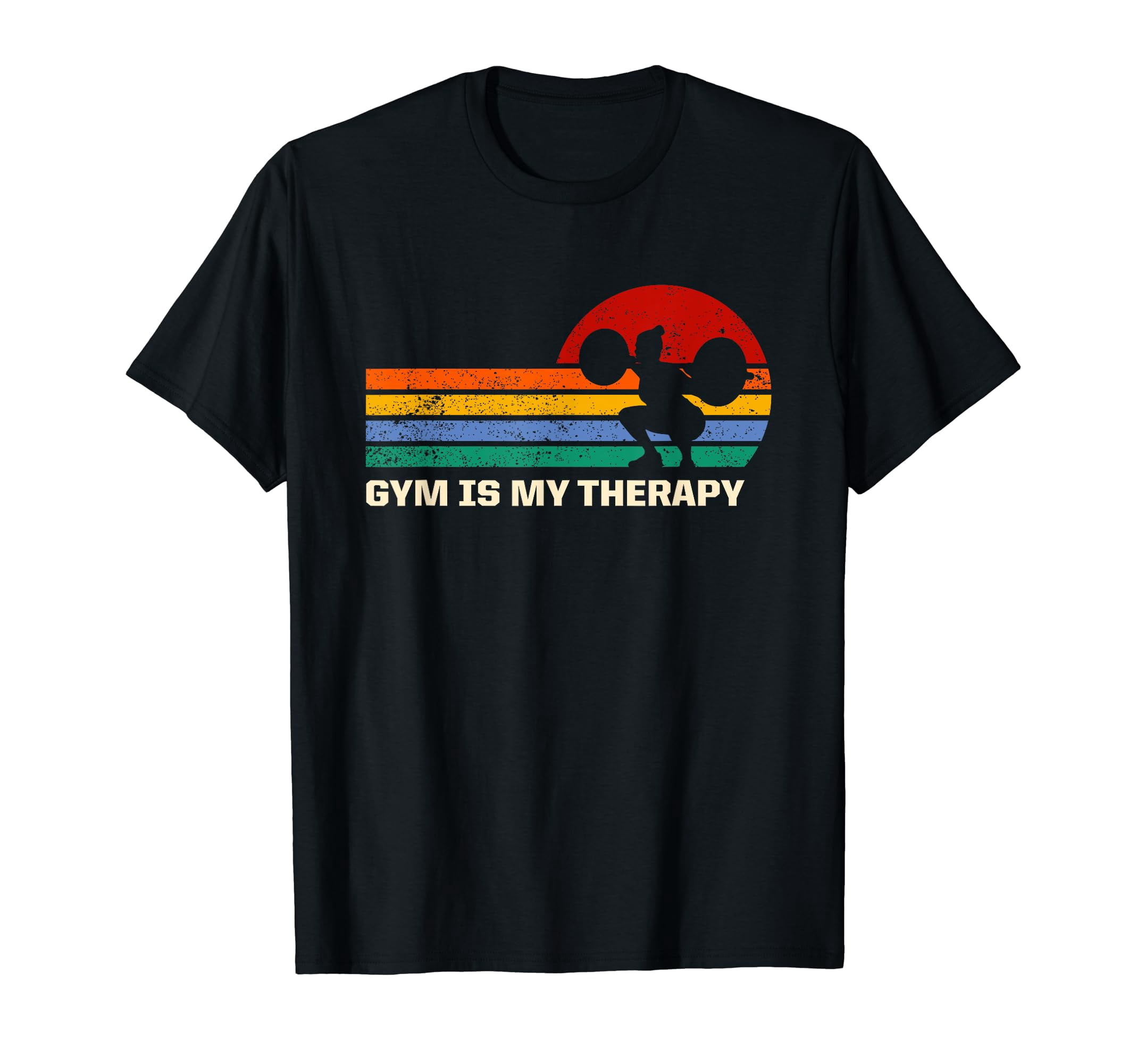 Colorful Weightlifter Graphic T-Shirt - Perfect Gym Is My Therapy ...