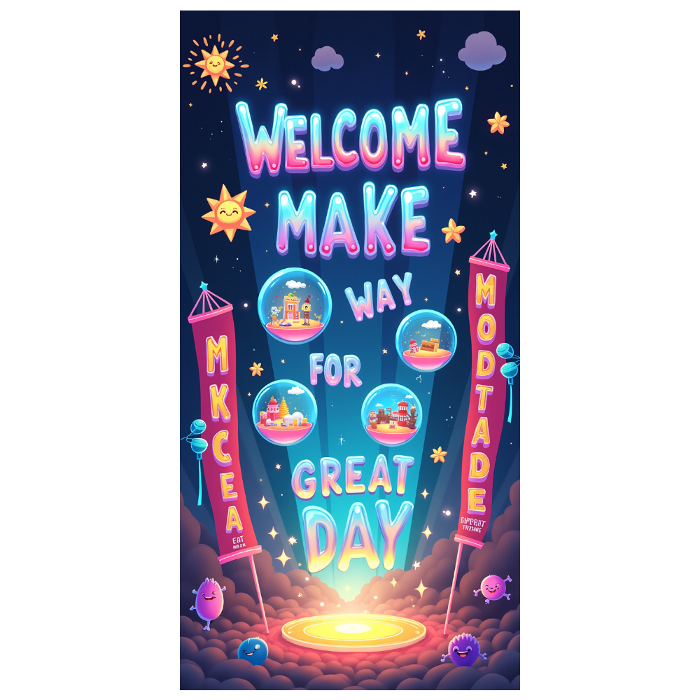 Colorful Welcome Arch Banner with Star Elements Party Decoration ...