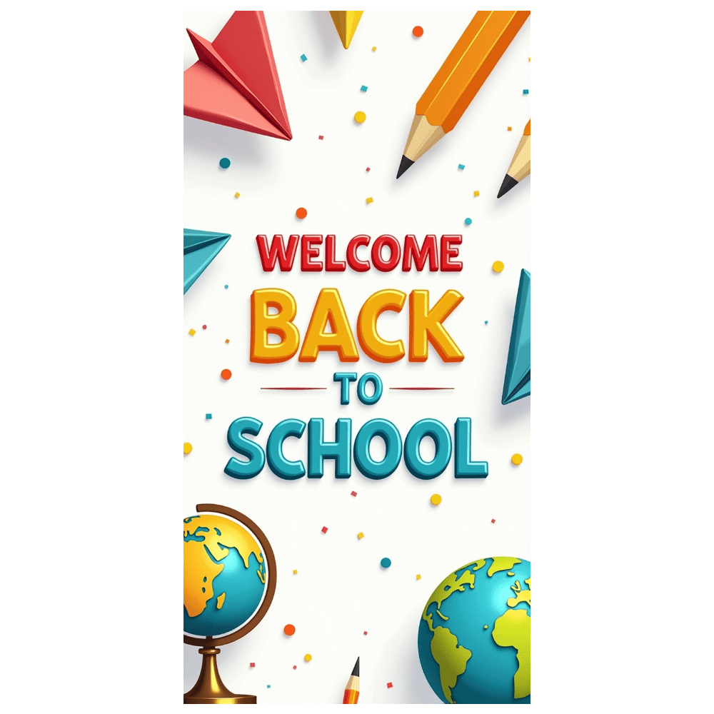 Colorful Welcome Back to School Banner Backdrop Background Decorations ...