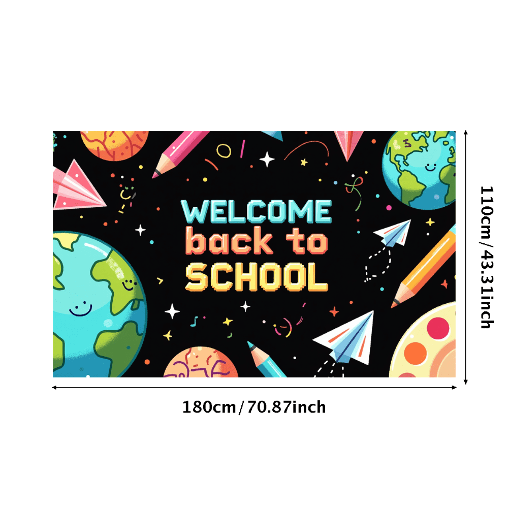 Colorful Welcome Back to School Banner Backdrop Background Decorations ...