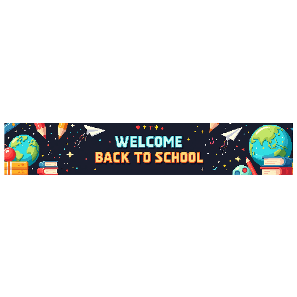 Colorful Welcome Back to School Banner Backdrop Background Decorations ...