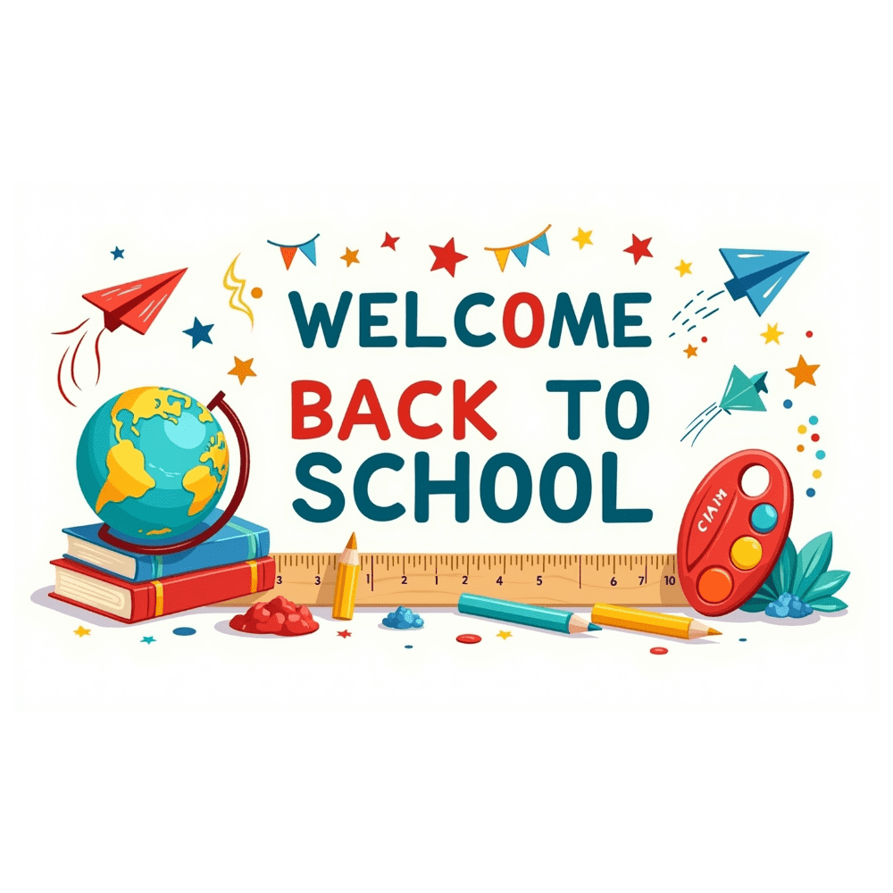 Colorful Welcome Back to School Banner Backdrop Background Decorations ...