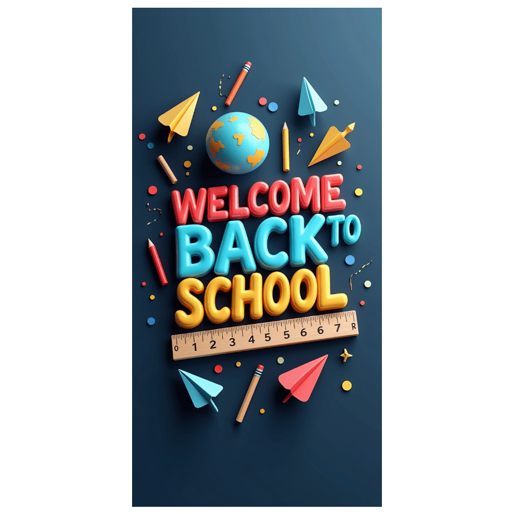 Colorful Welcome Back to School Banner Background Backdrop, Party ...