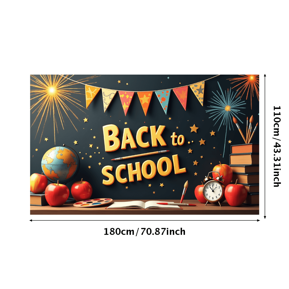 Colorful Welcome Back to School Banner with School Supplies Elements ...