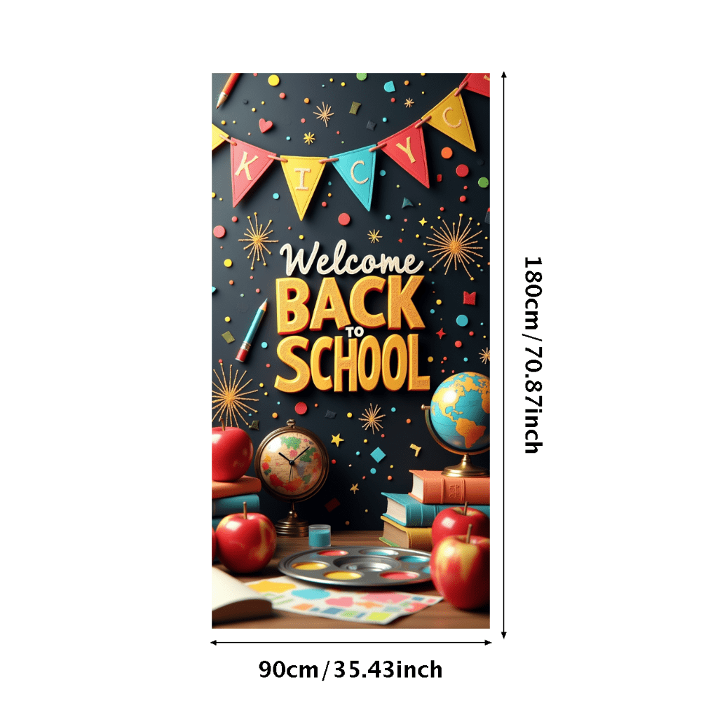 Colorful Welcome Back to School Banner with School Supplies Elements ...