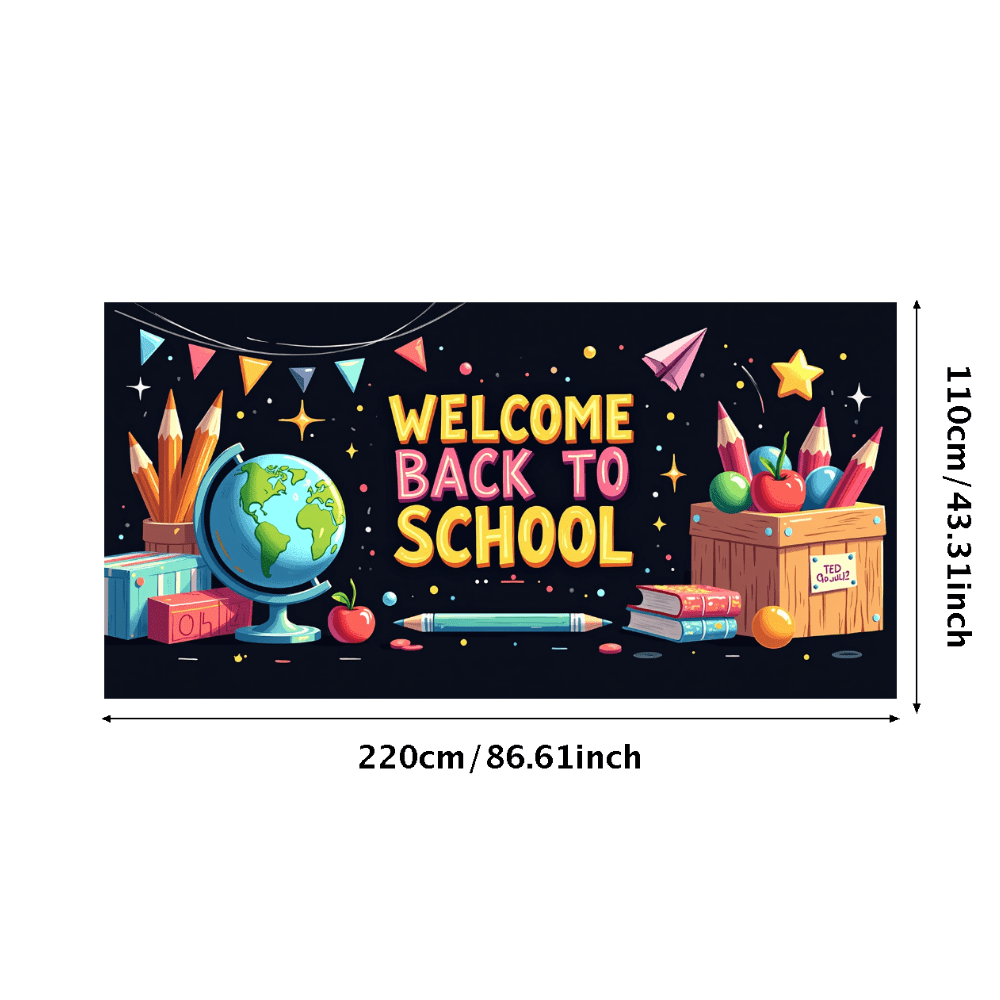 Colorful Welcome Back to School Banner Backdrop Background Decorations ...