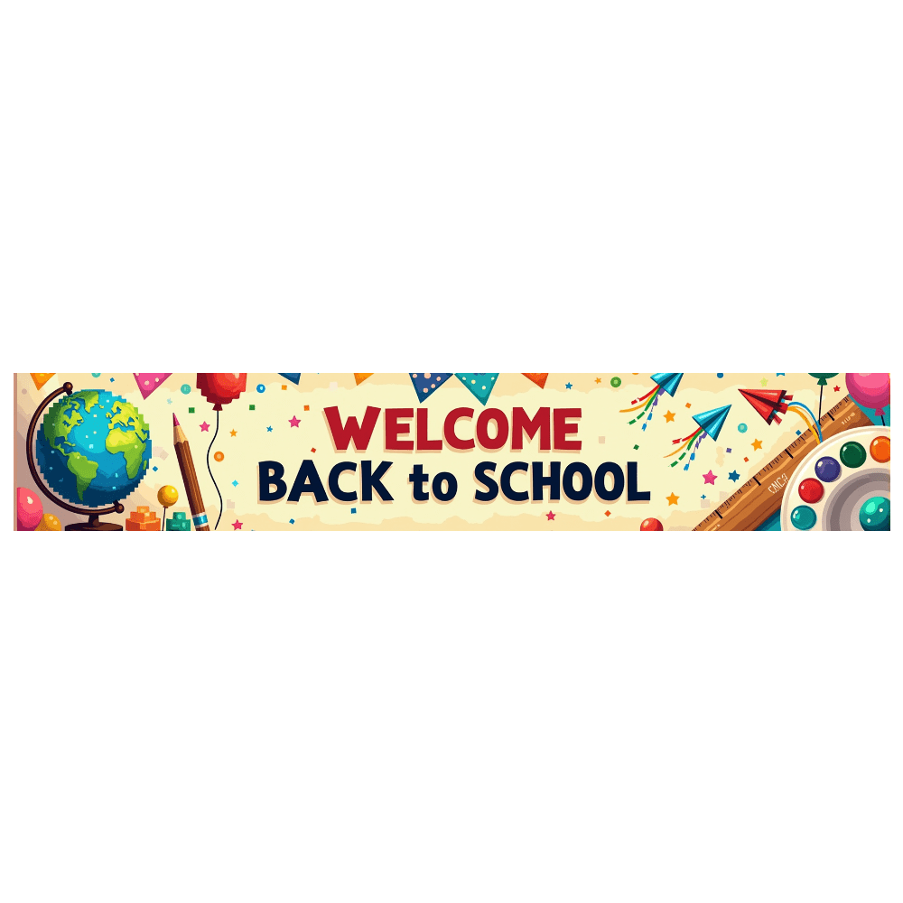 Colorful Welcome Back to School Banner Background Party Decorations ...