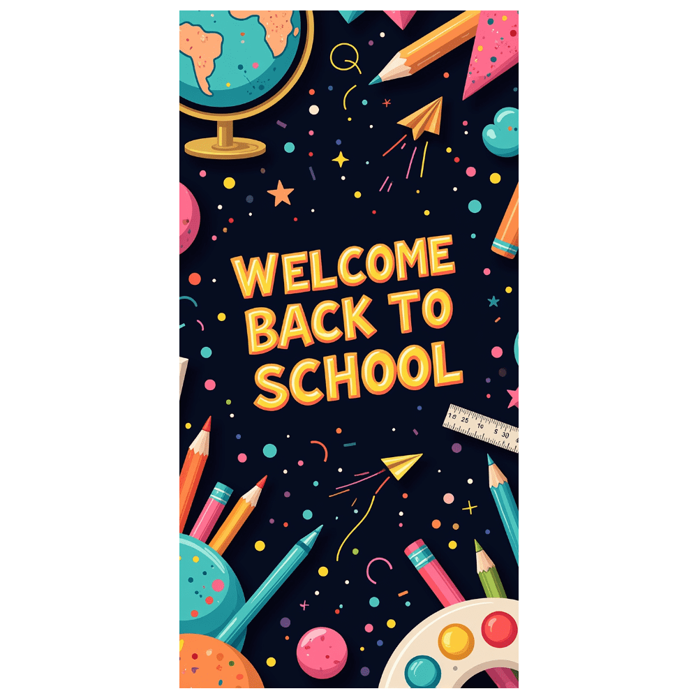 Colorful Welcome Back to School Banner Background Party Decorations ...