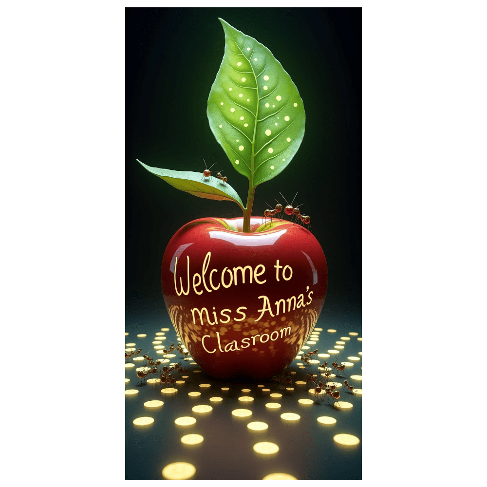 Colorful Welcome Banner with Apples and Leaves Welcome to Miss Anna ...