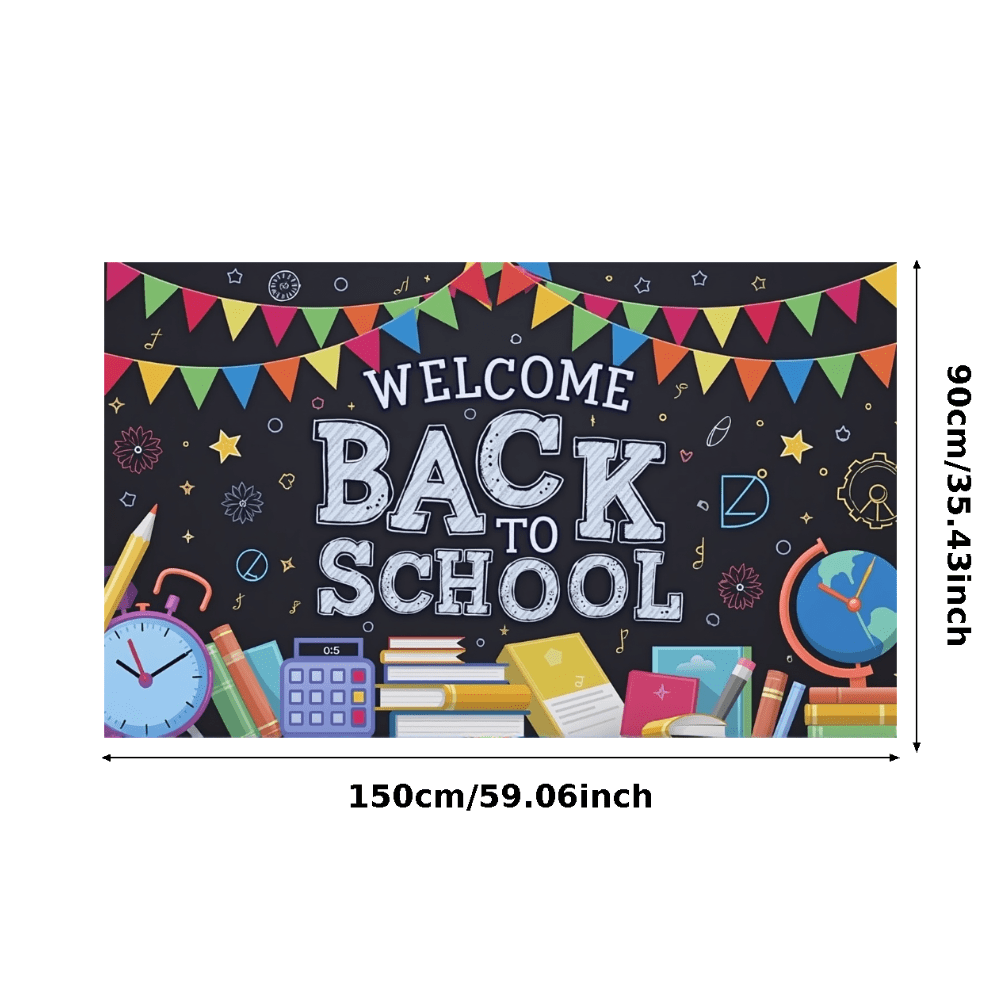 Colorful Welcome Banner Back to School Chalkboard Design Educational ...