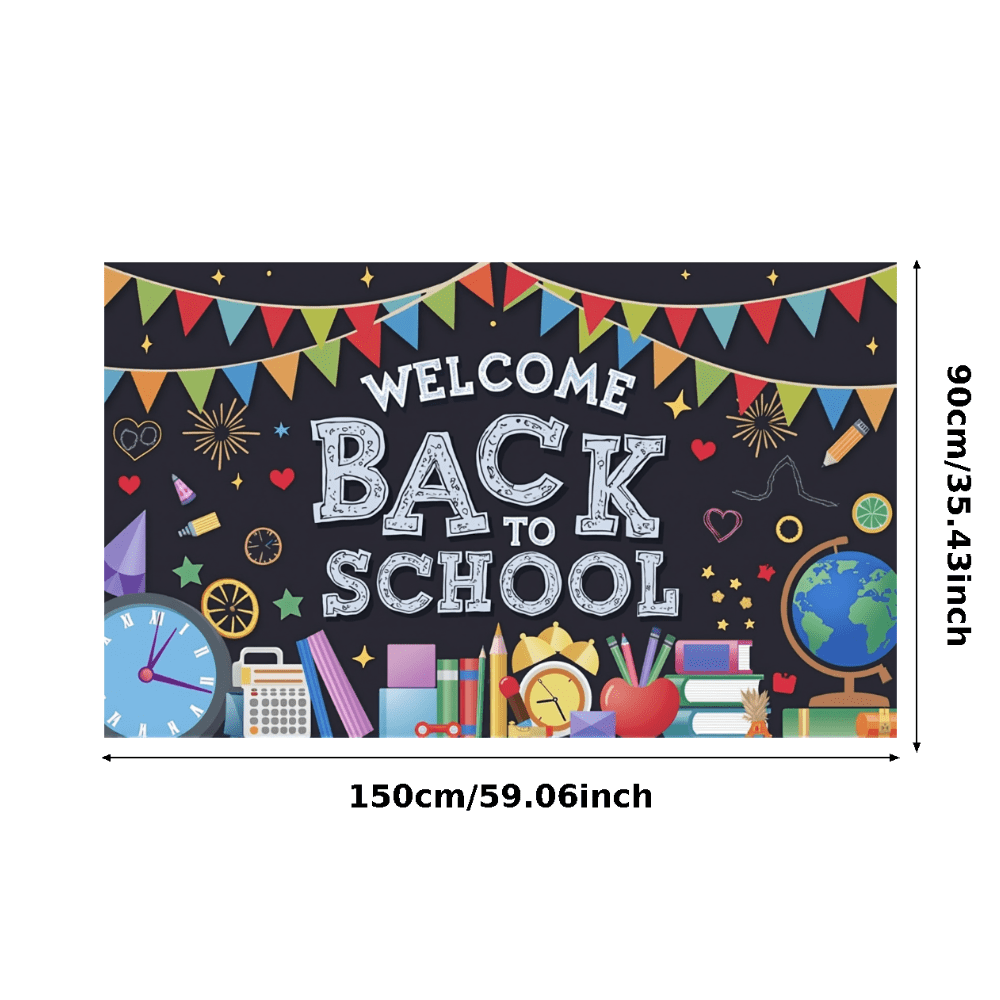 Colorful Welcome Banner Back to School Chalkboard Design Educational ...