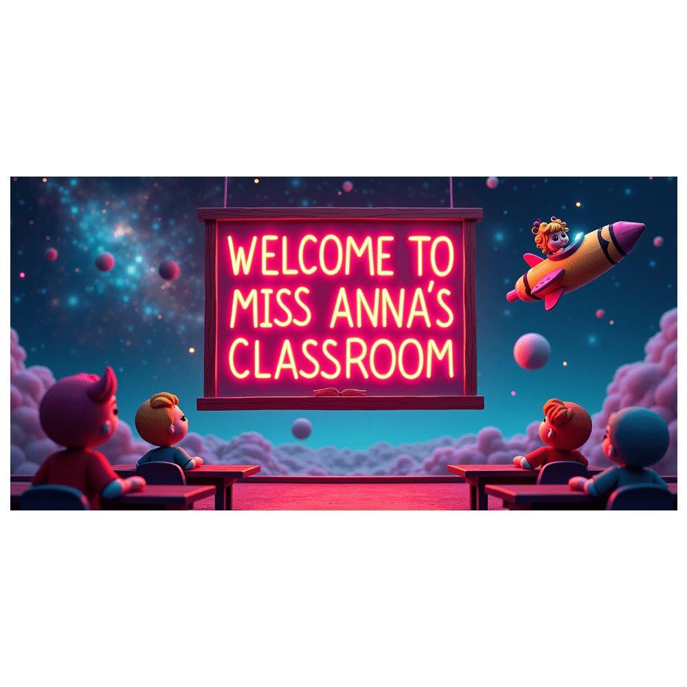 Colorful Welcome Banner for Miss Annas Classroom with Dripping Paint ...