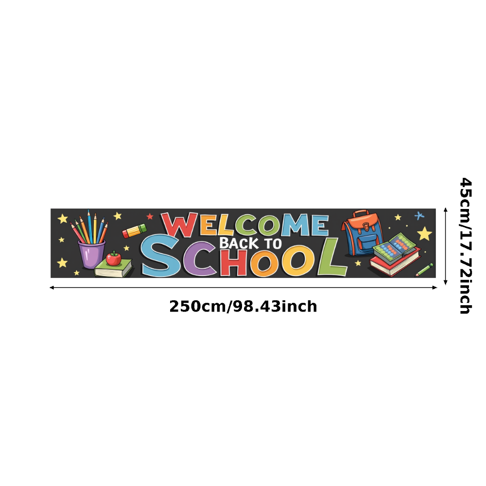 Colorful Welcome Banner School Supplies Educational Theme Back To ...