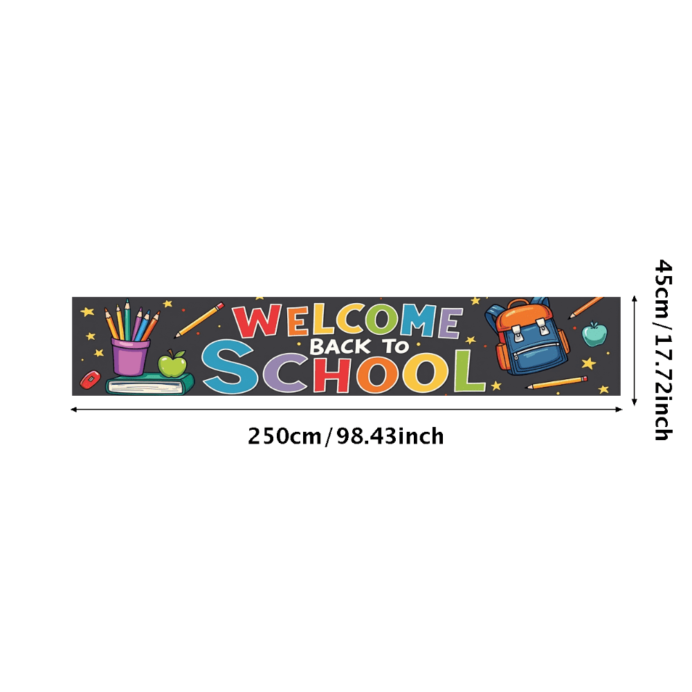 Colorful Welcome Banner School Supplies Educational Theme Back To ...