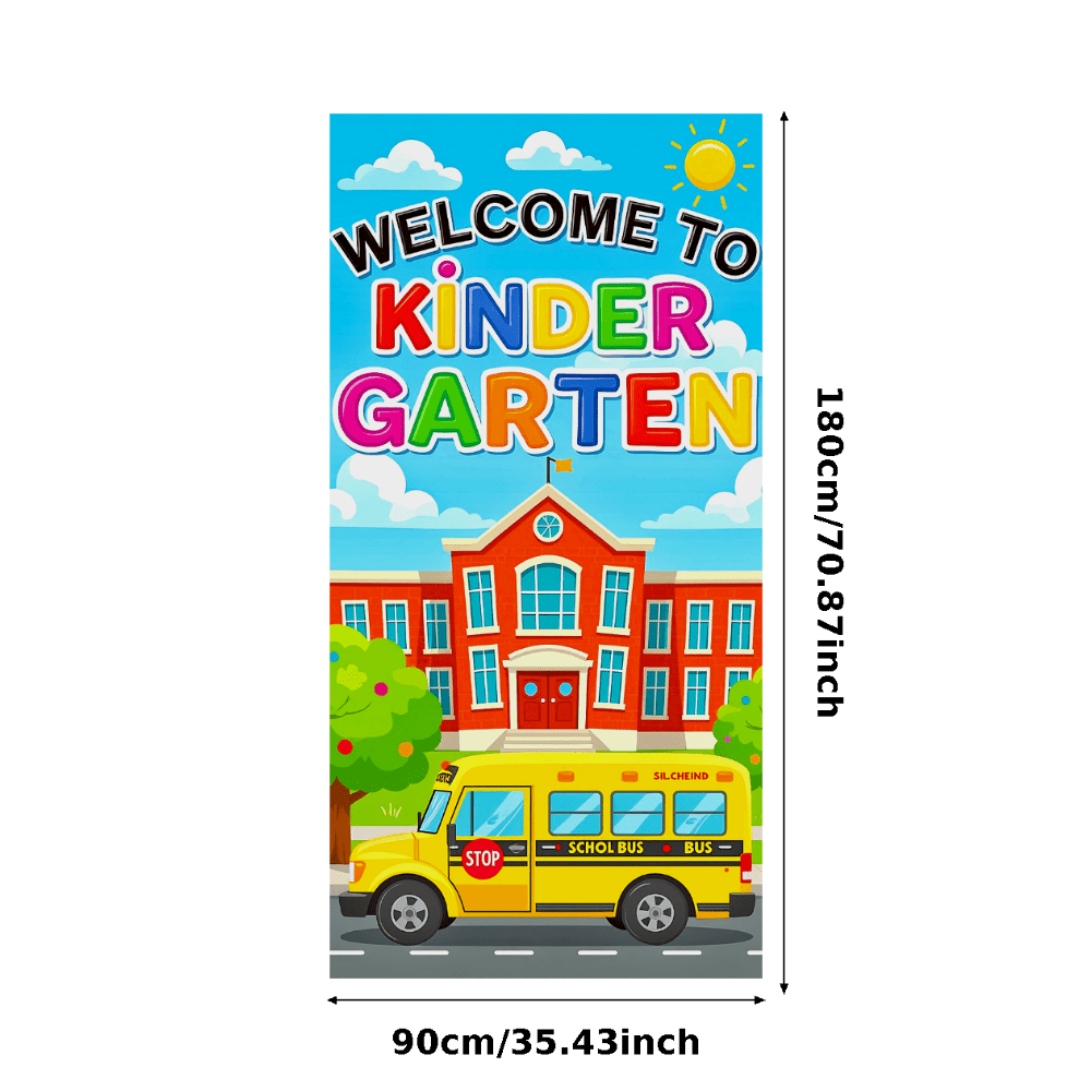 Colorful Welcome to Kindergarten Banner Backdrop Decor Background ...