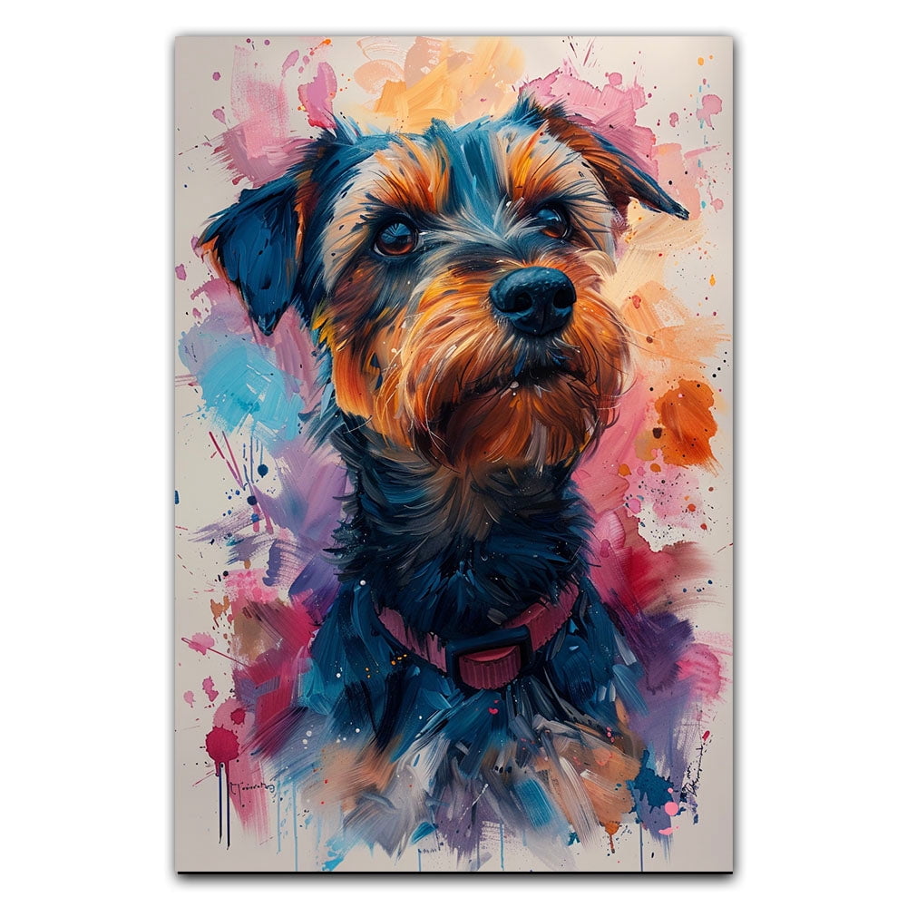 Colorful Welsh Terrier Wall Art Abstract Dog Posters Animal Canvas ...