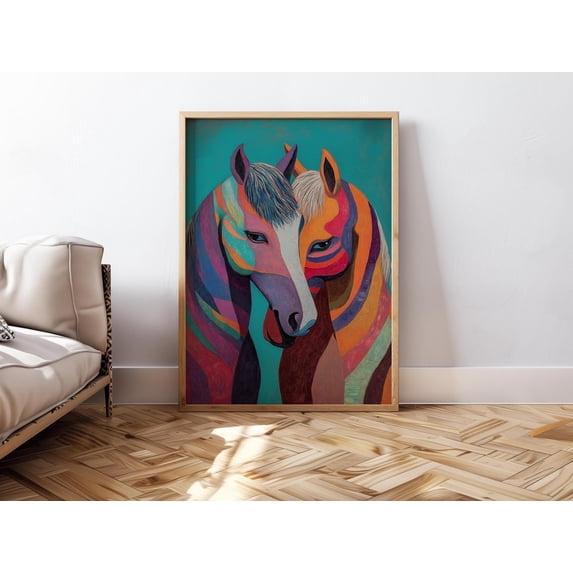 Colorful Western Horse Wall Art, Unframed Paper Print Size 12x18 ...