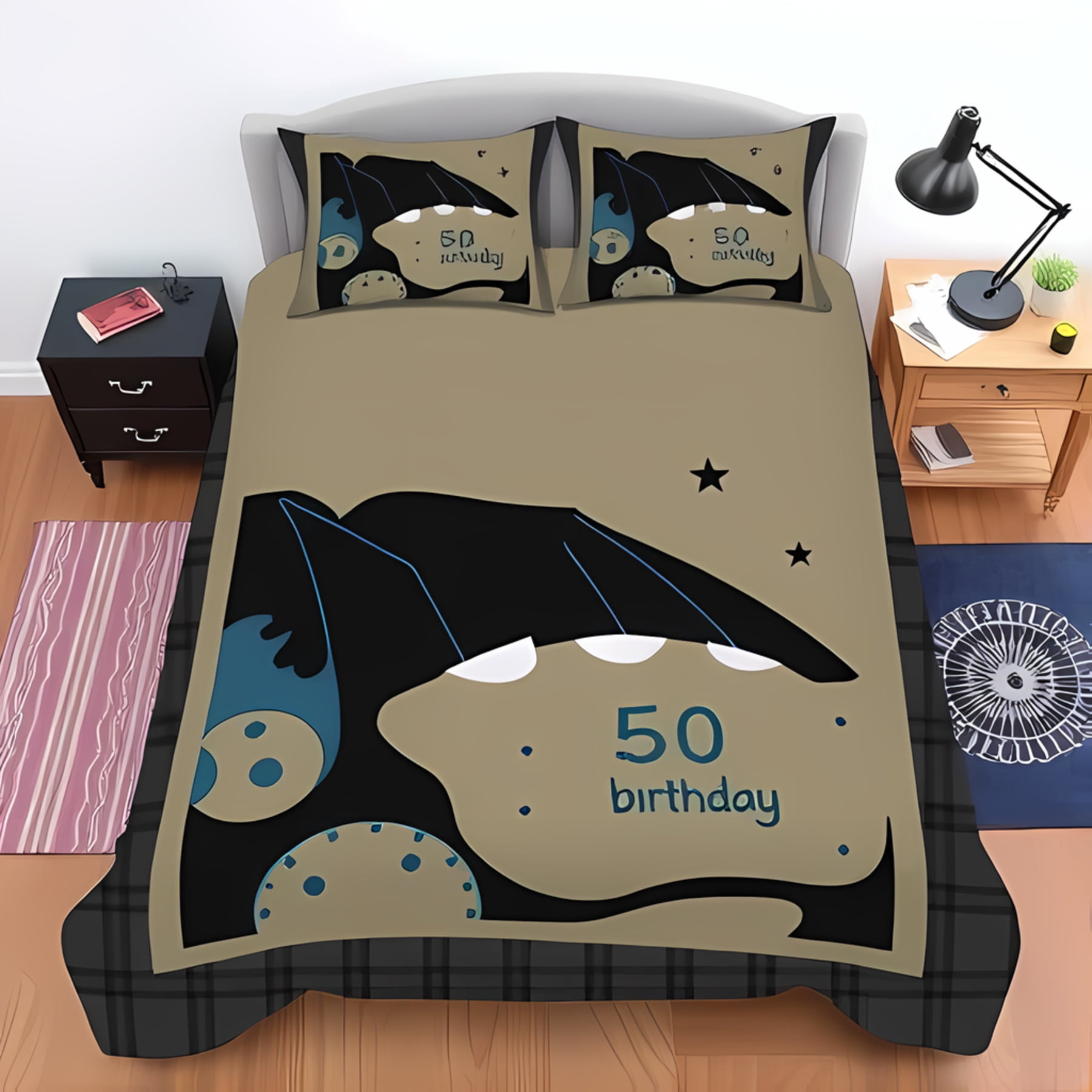 Colorful Whale Design 3-Piece Duvet Cover Set for 50th Birthday ...