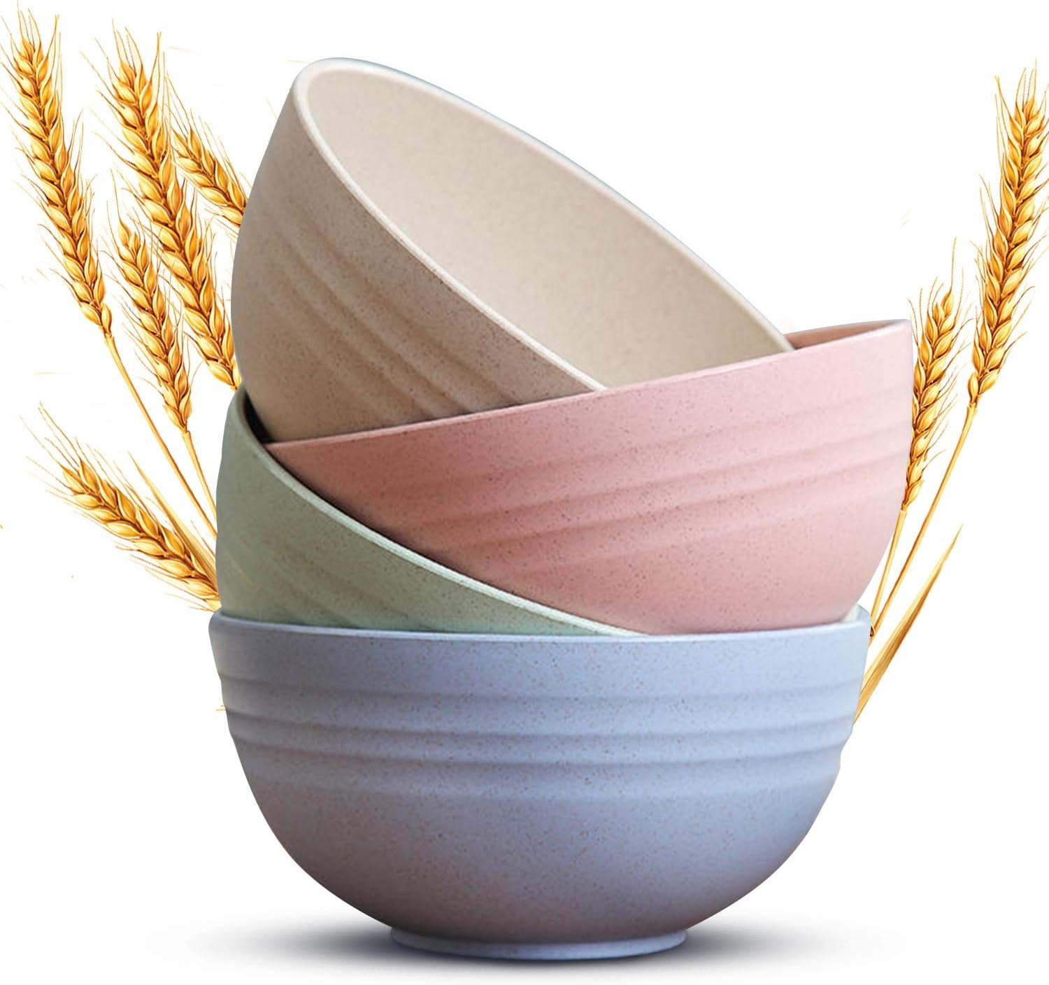 Colorful Wheat Straw Fiber Cereal Bowl Set, Unbreakable And Lightweight ...