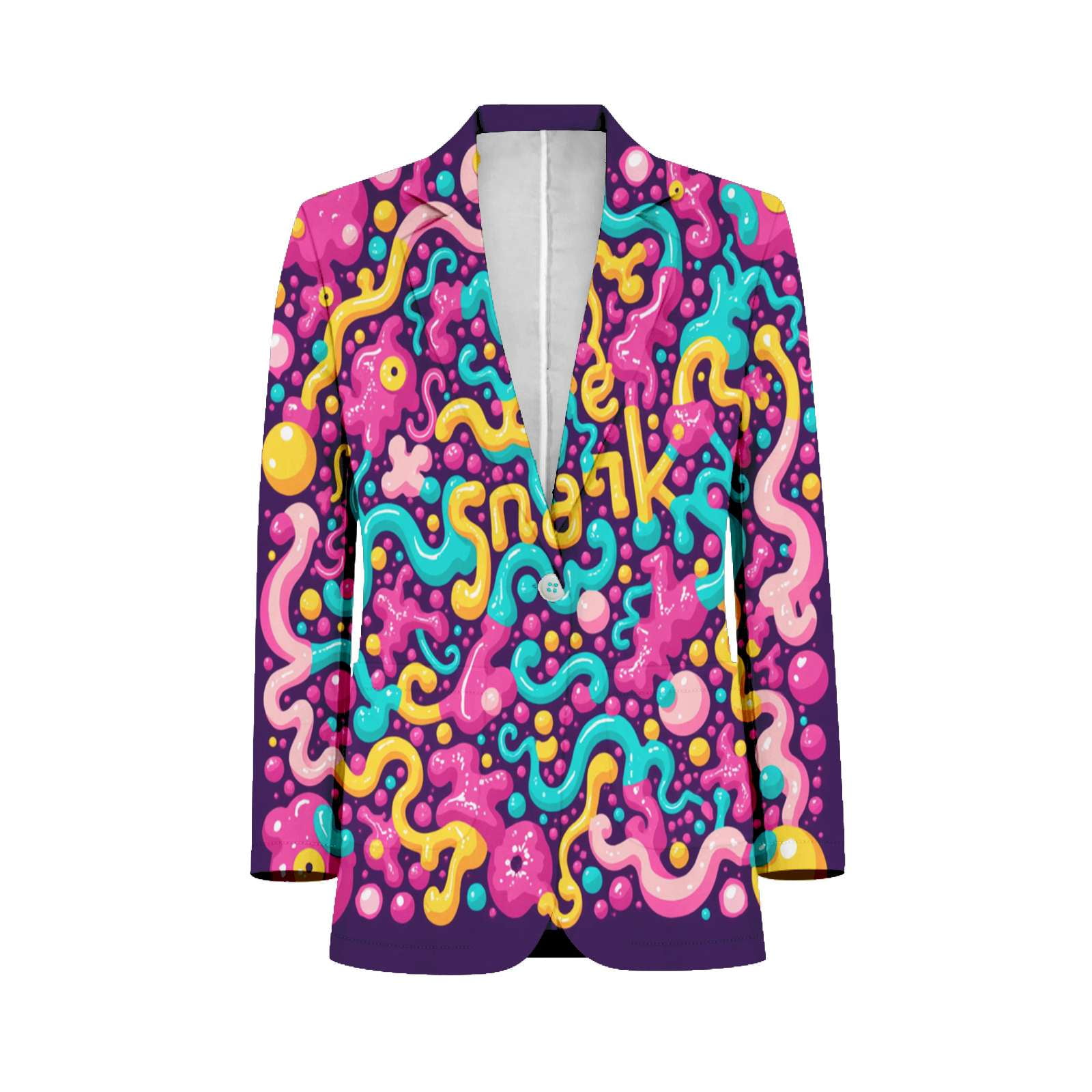 Colorful Whimsical Abstract Composition Mens Suits Shawl Collar Slim ...