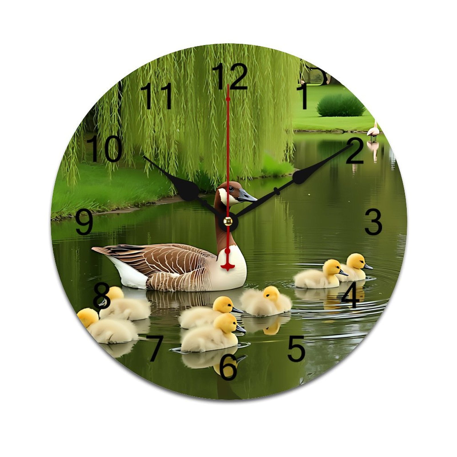 Colorful, Whimsical Bird Bedroom Wall Clock Large Modern Kitchen ...