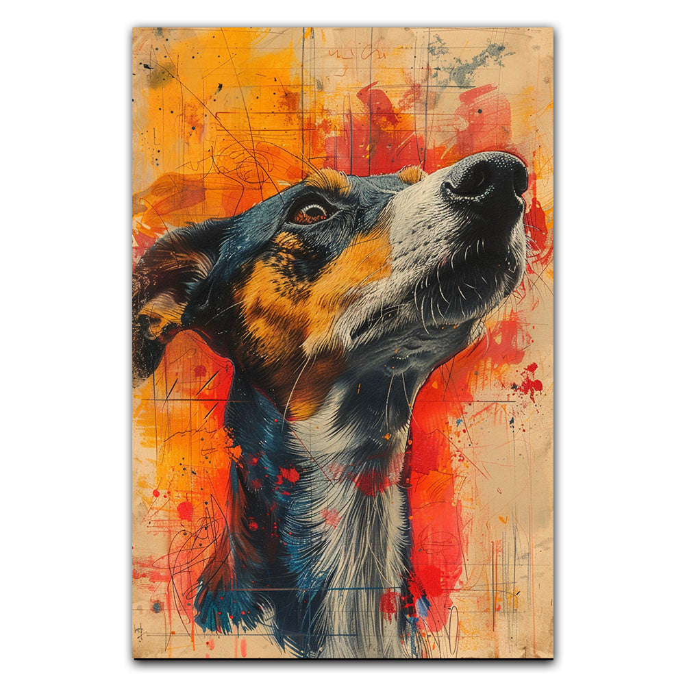 Colorful Whippet Wall Art Abstract Dog Posters Animal Canvas Painting ...