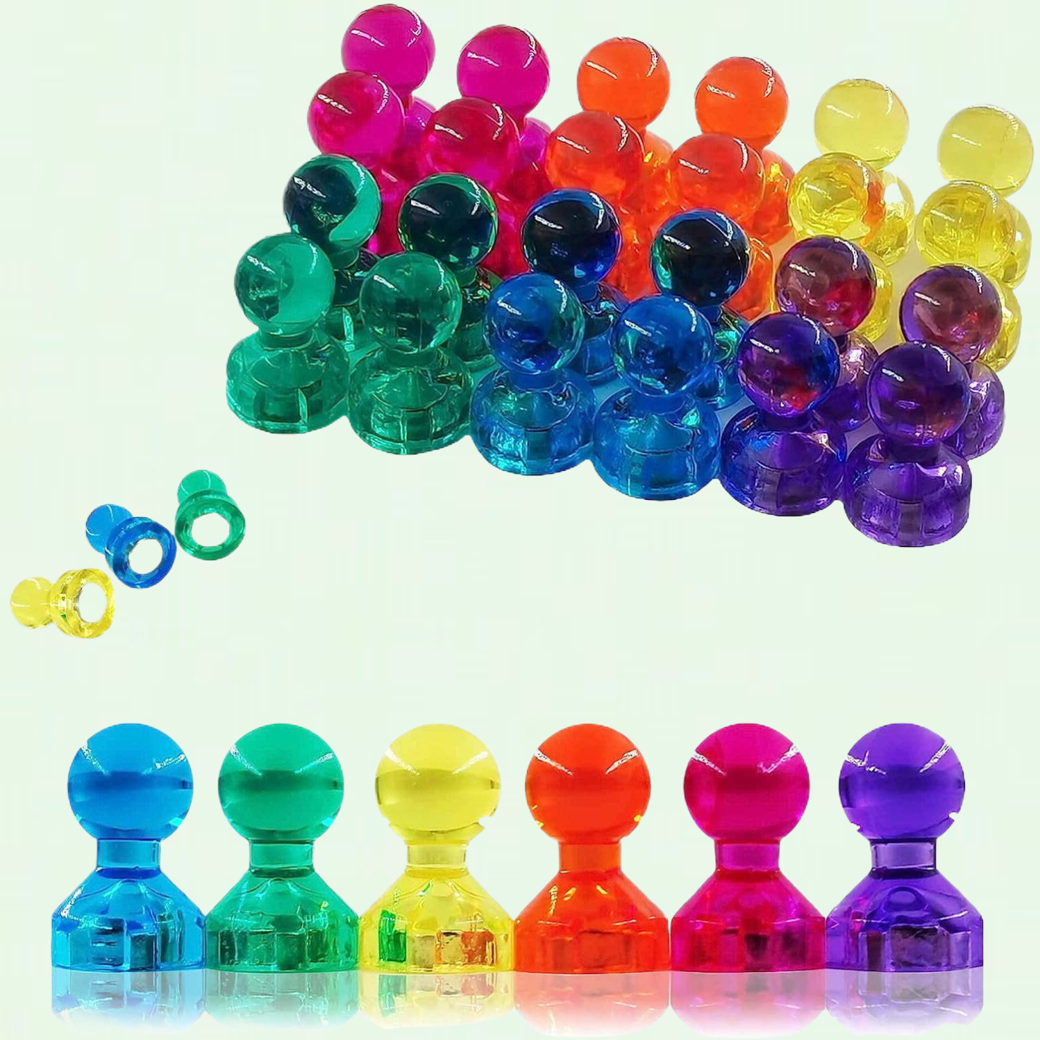 Colorful Whiteboard Magnets, 36pcs Strong Magnetic Push Pins for Office ...
