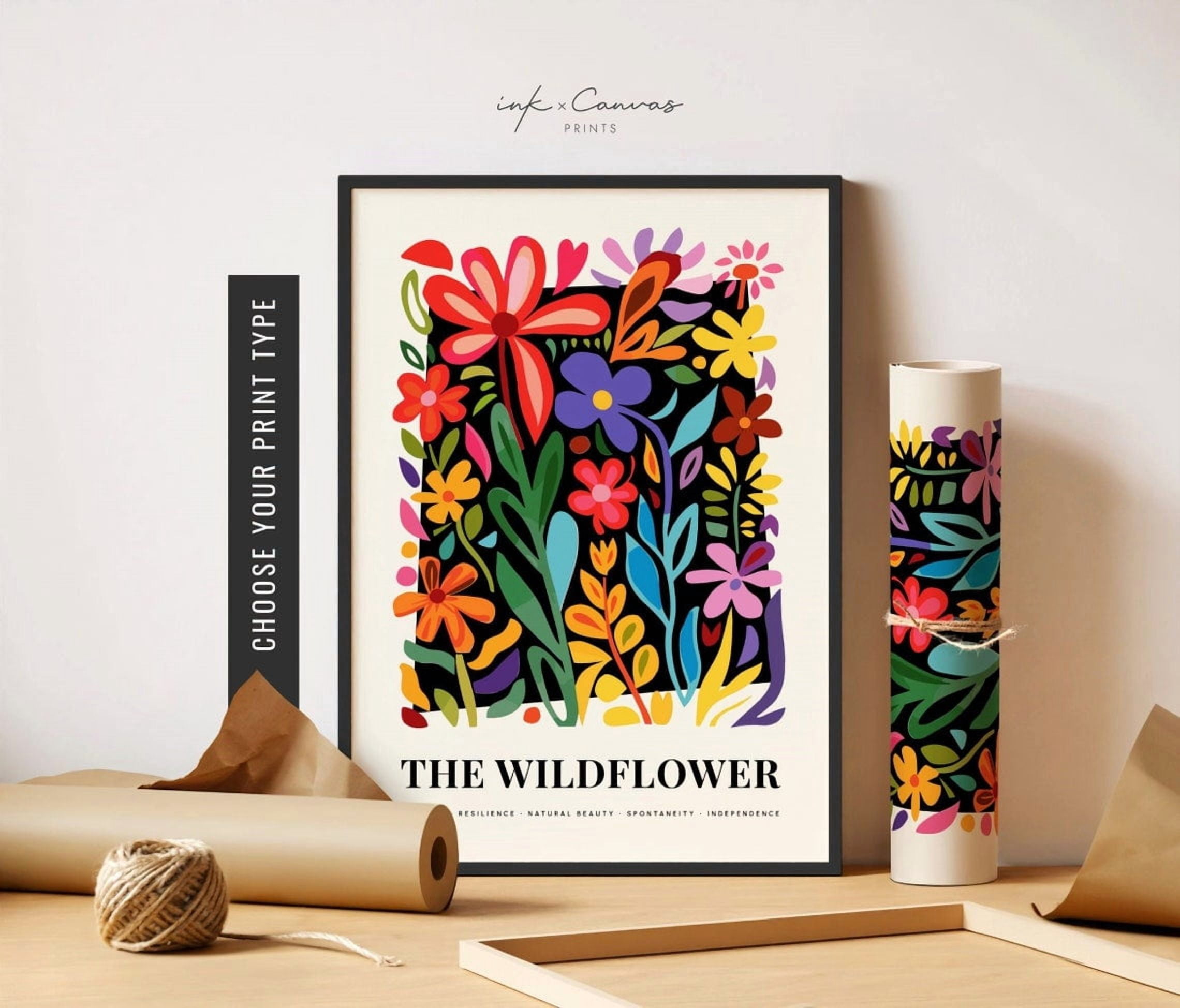 Colorful Wildflower Art Vibrant Floral Wall Art Cute Wild Flower Poster ...