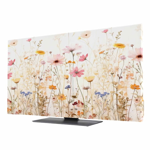 Colorful Wildflower Elastic Indoor TV Cover 40" Dust Protector,Stretch ...