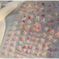 Colorful Wildflower Manicure Embossed Stickers - 3D Nail Art Decals for ...