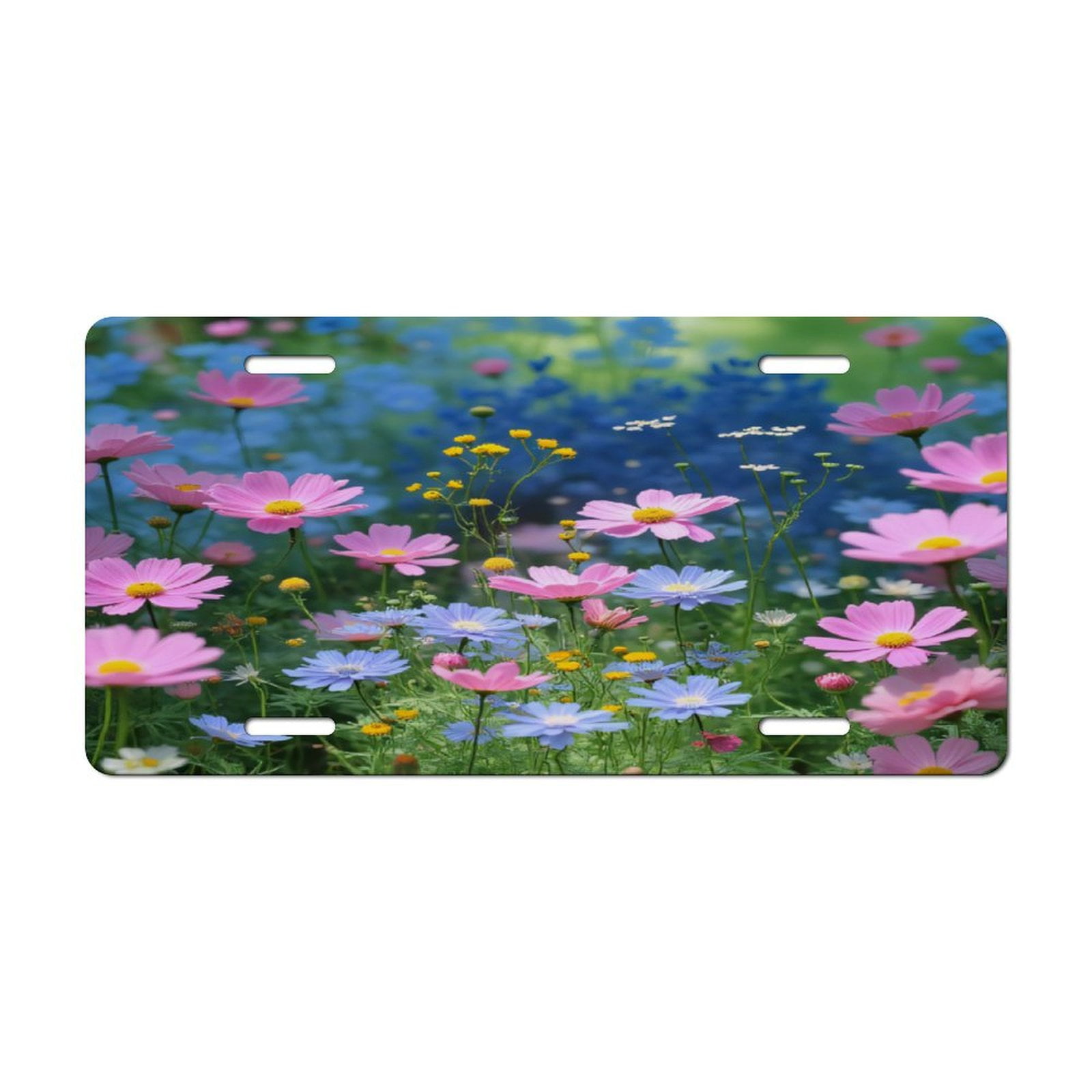 Colorful Wildflower Meadow License Plate Lightweight Aluminum ...