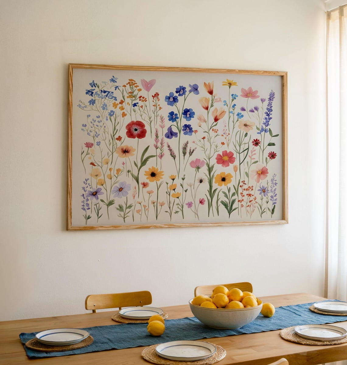 Colorful Wildflower Poster Boho Floral Botanical Art Printable Pastel ...