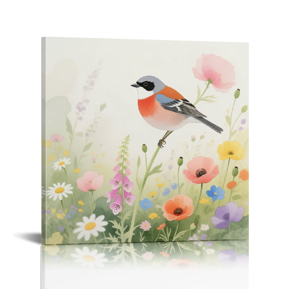 Colorful Wildflower Wall Decor for Bathroom, Wall Art , Canvas Prints ...